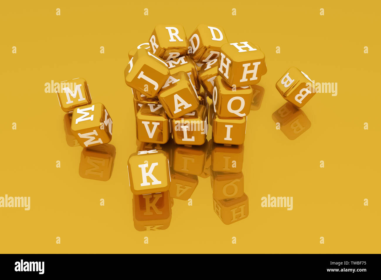 CGI geometric, bunch of ABC character symbol or sign, for design ...