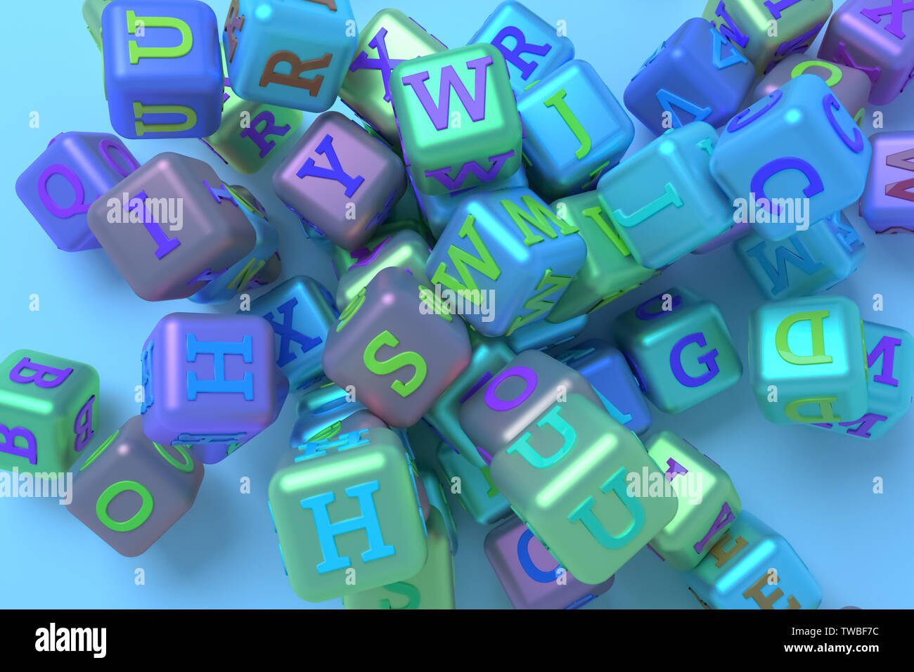 Symbol or sign, bunch of ABC character, CGI geometric. For graphic ...