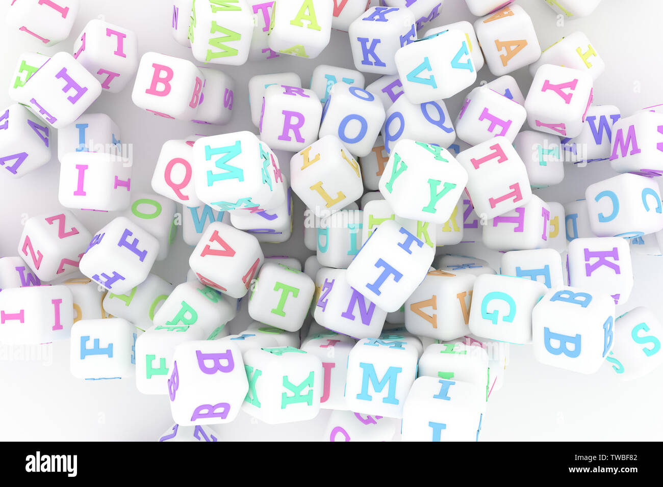 Bunch of ABC character symbol or sign, illustrations of CGI geometric ...