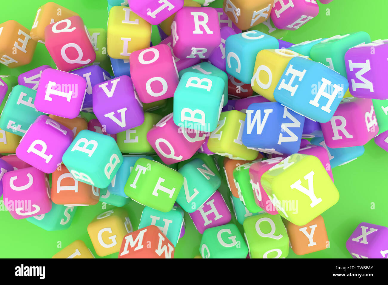 CGI geometric, bunch of ABC character symbol or sign, for design ...