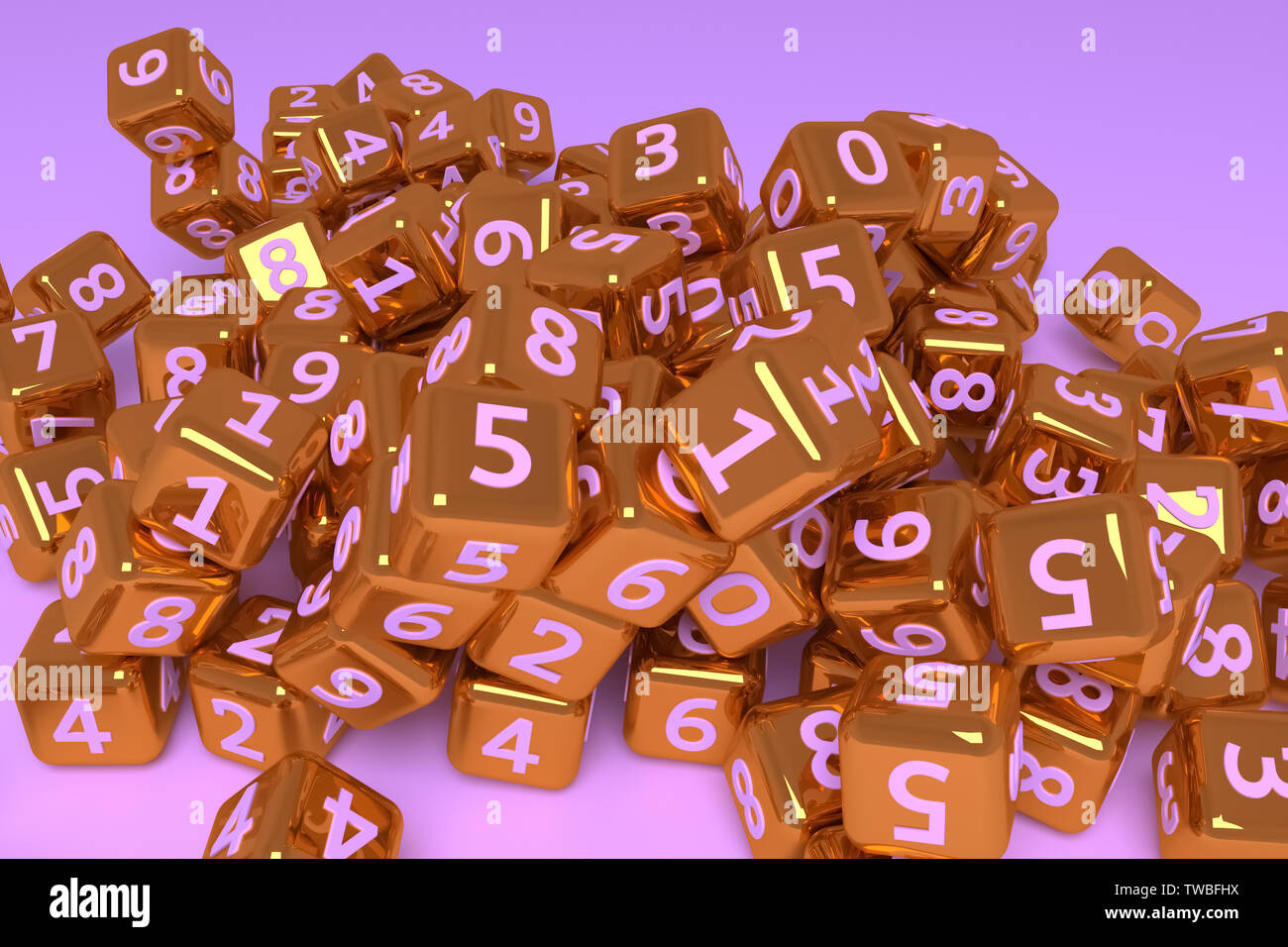 Symbol or sign, bunch of number character, CGI geometric. For graphic ...