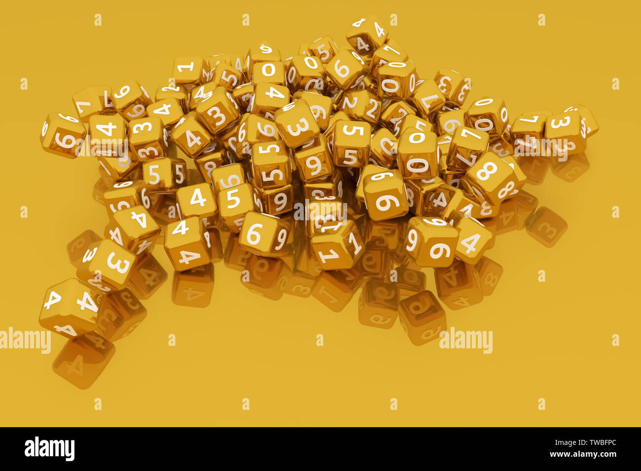 Symbol or sign, bunch of number character, CGI geometric. For graphic ...