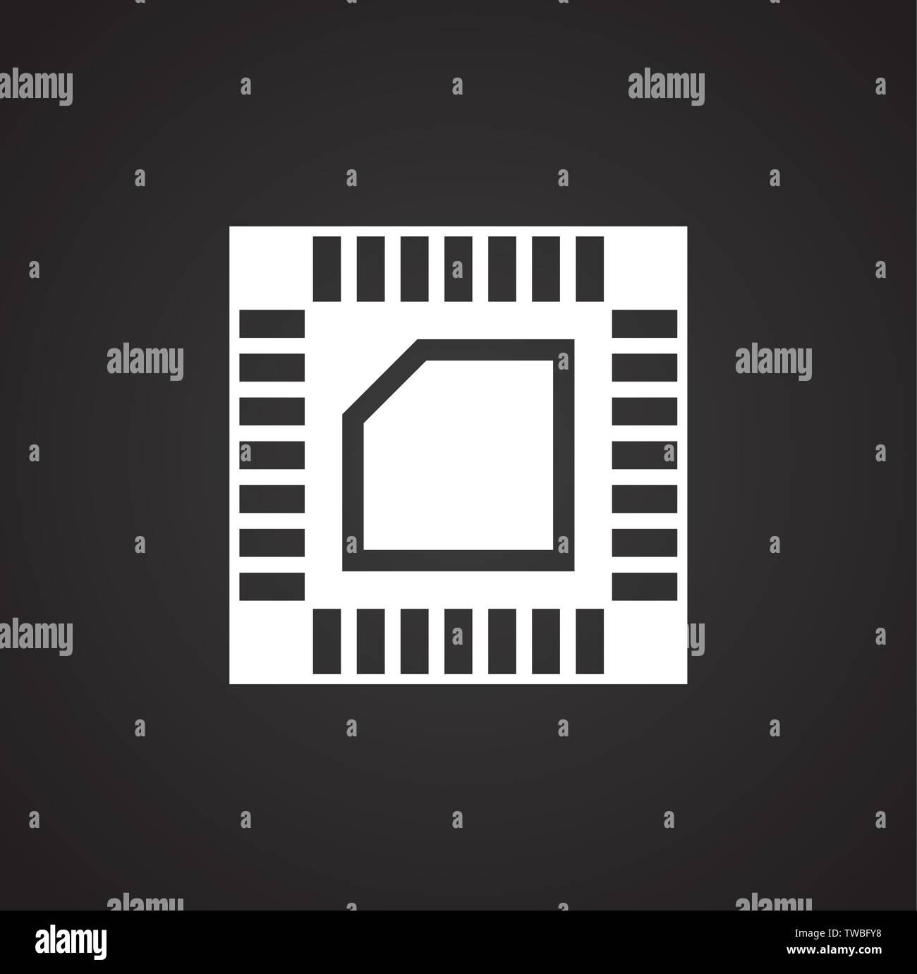 Computer chip related icon on background for graphic and web design ...