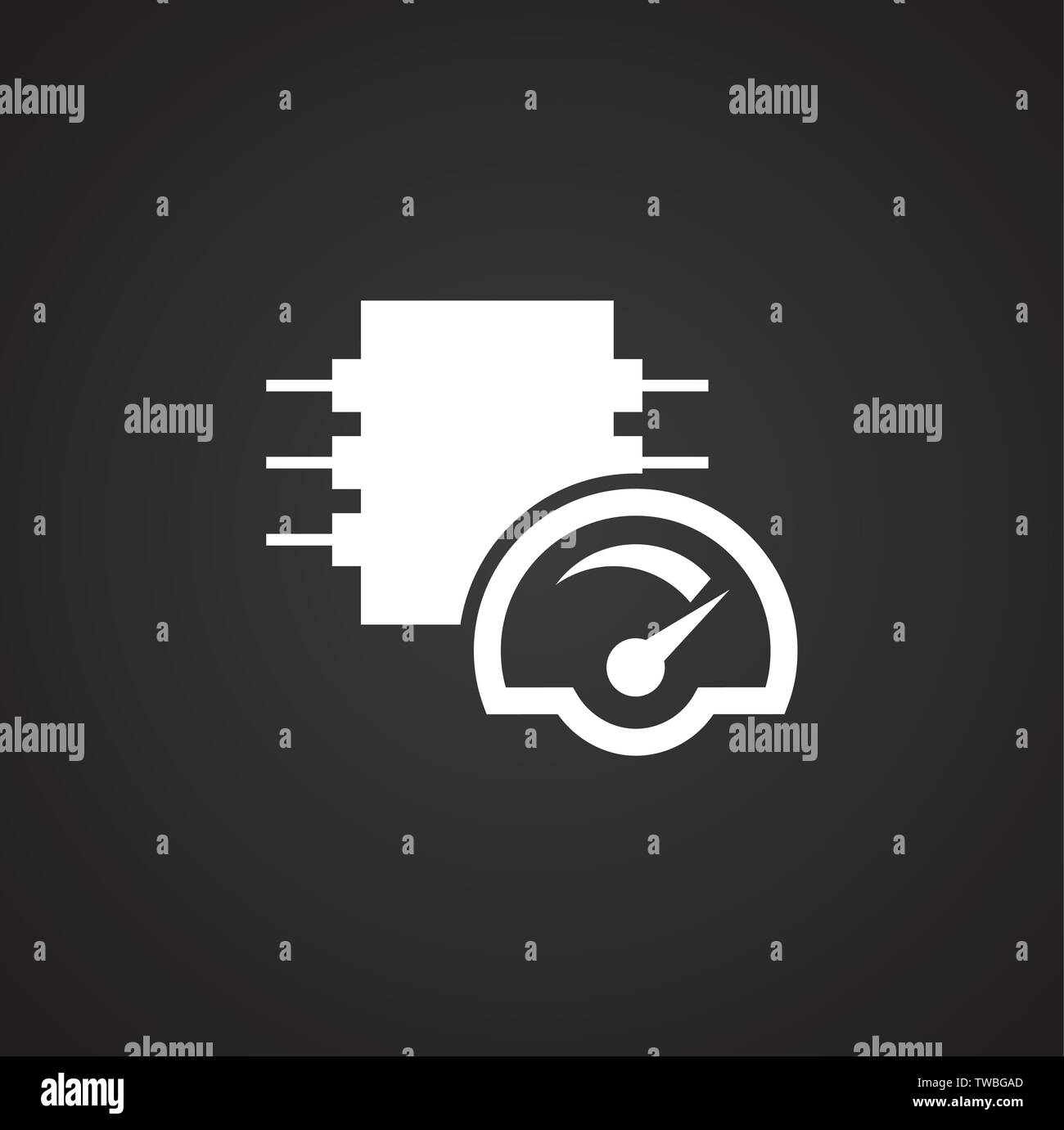 Computer chip related icon on background for graphic and web design ...