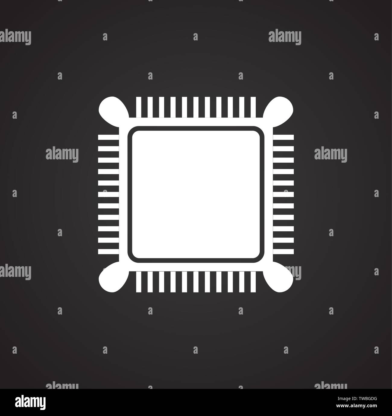Computer chip related icon on background for graphic and web design ...