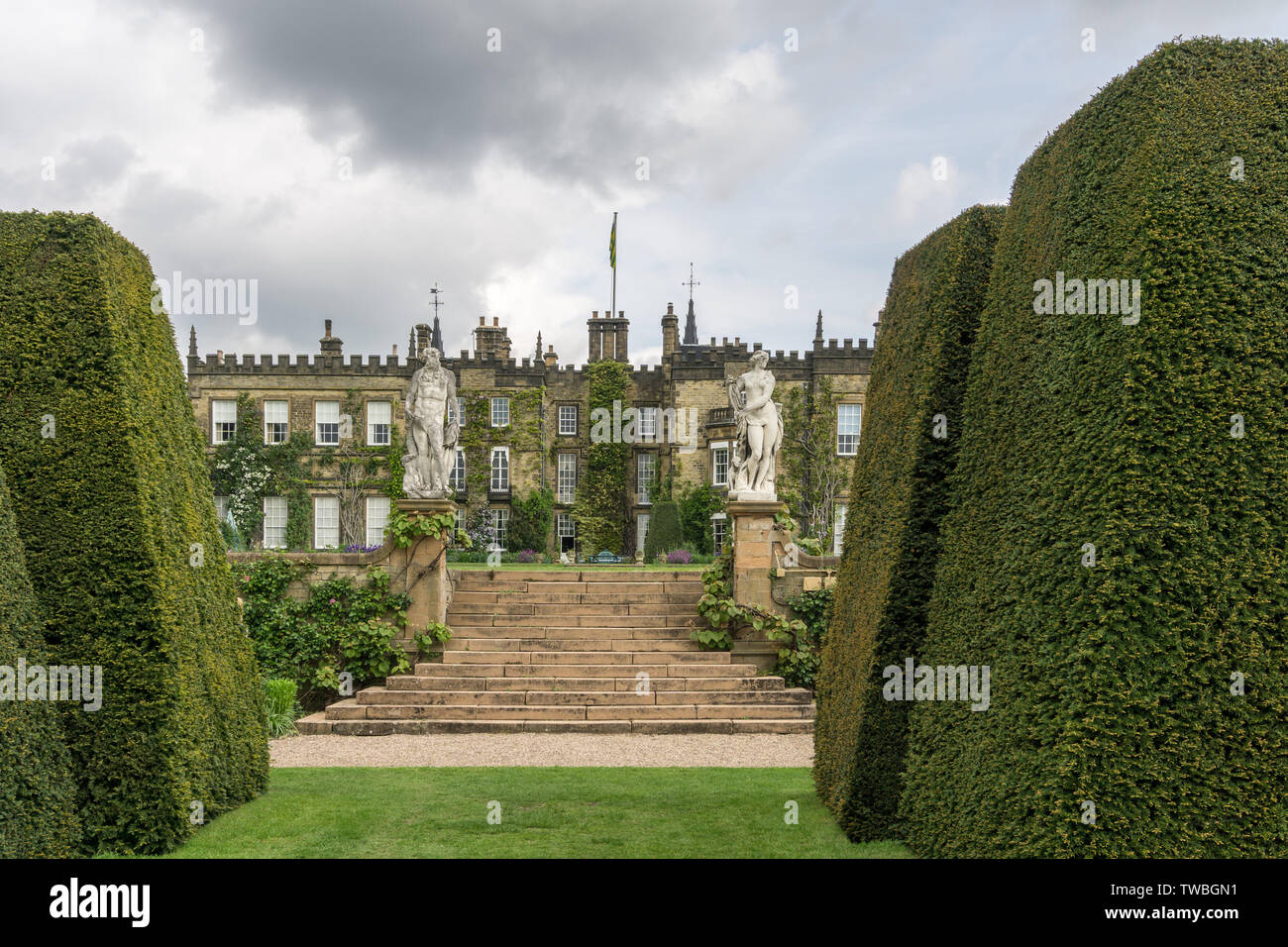 Exterior of Renishaw Hall, a 17th century country house and the home of ...
