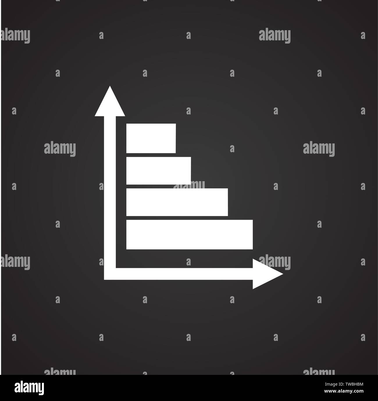 Down chart icon on background for graphic and web design. Simple ...