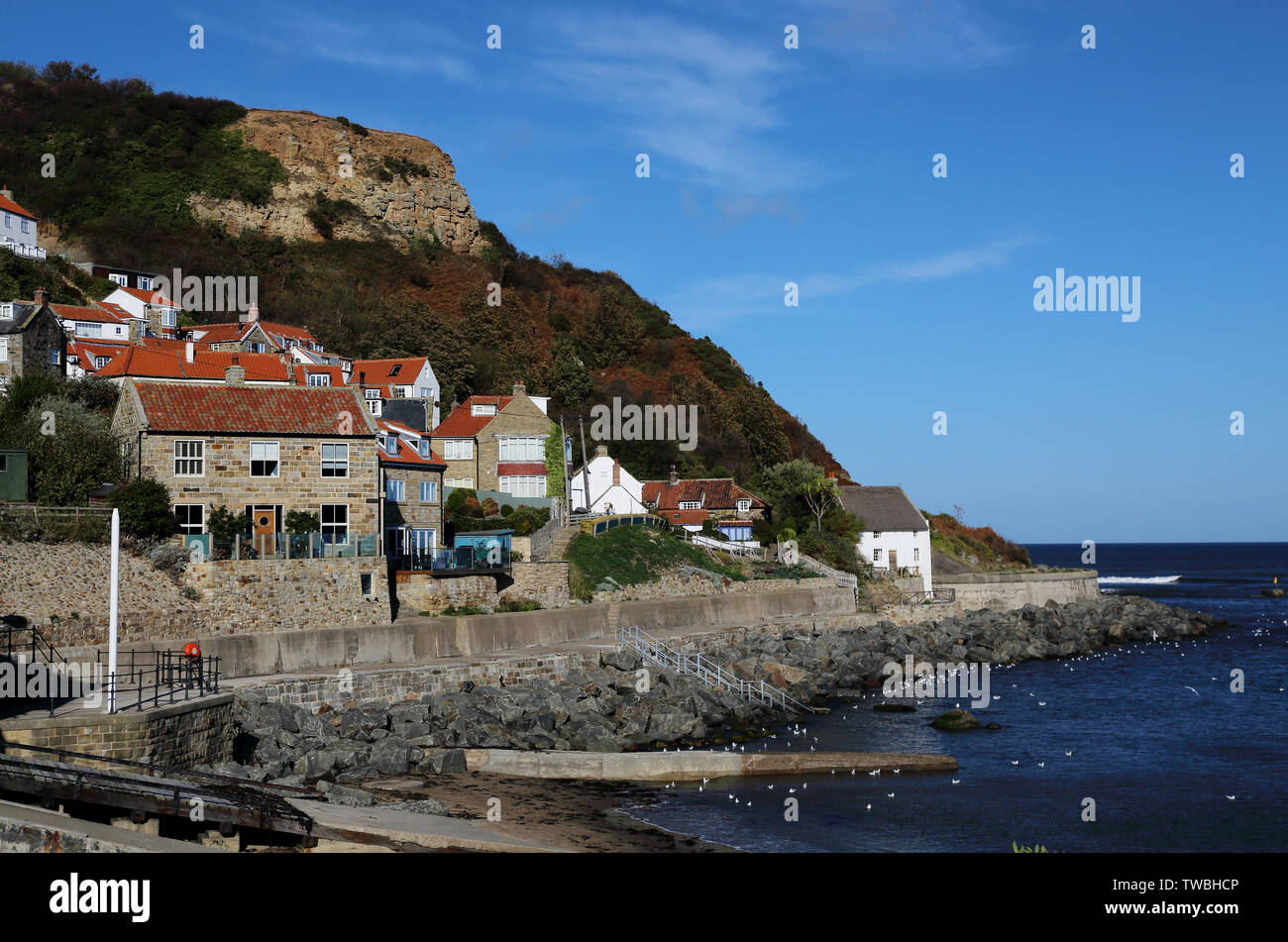 Runswick bay houses yorkshire hi-res stock photography and images - Alamy