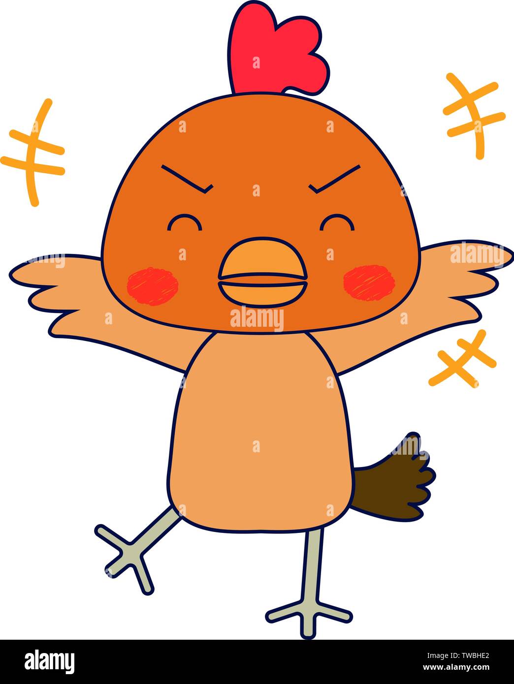 This is an illustration of a Full-length illustration of the cute brown ...