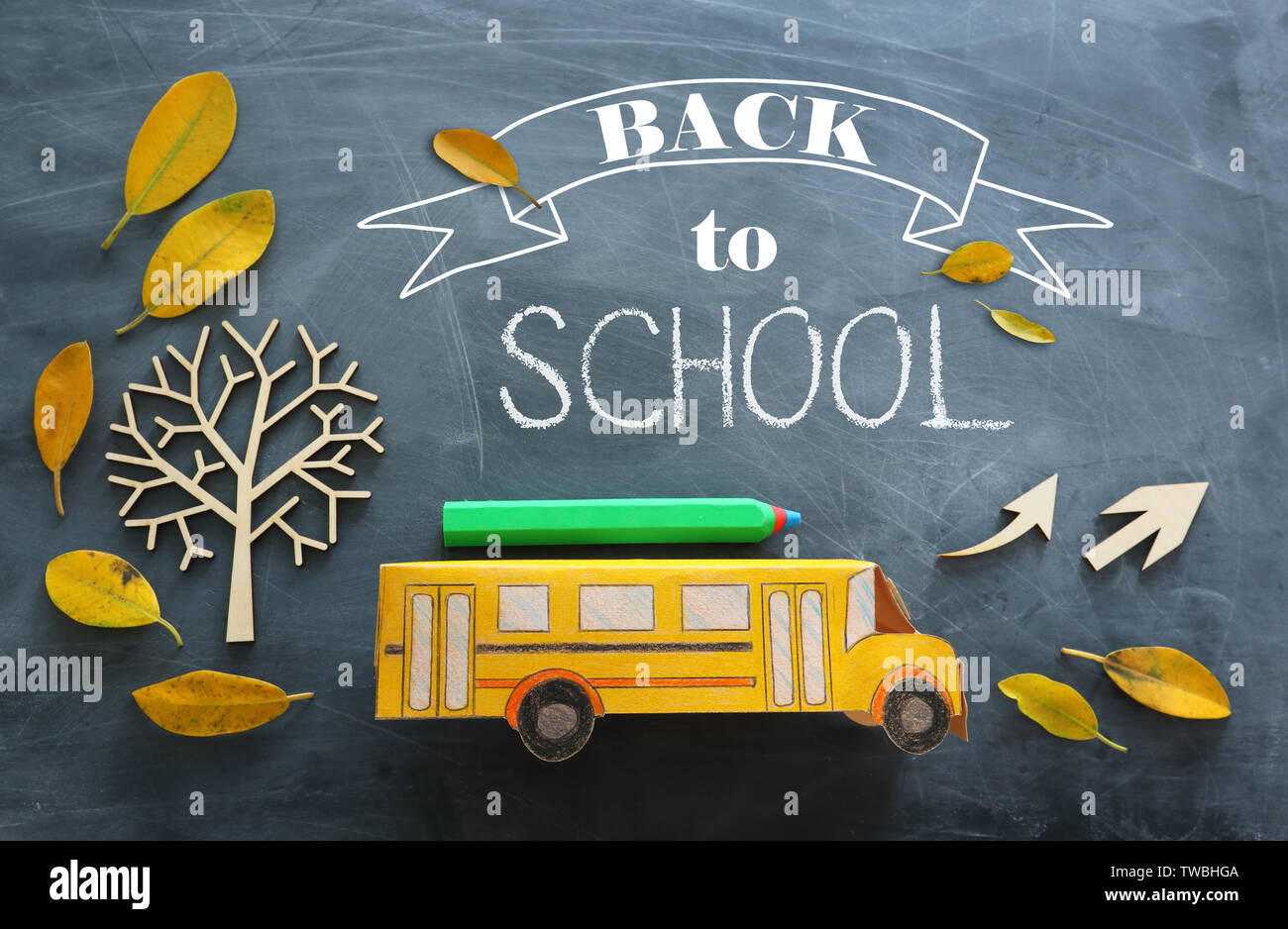 education and back to school concept. Top view photo of cardboard ...