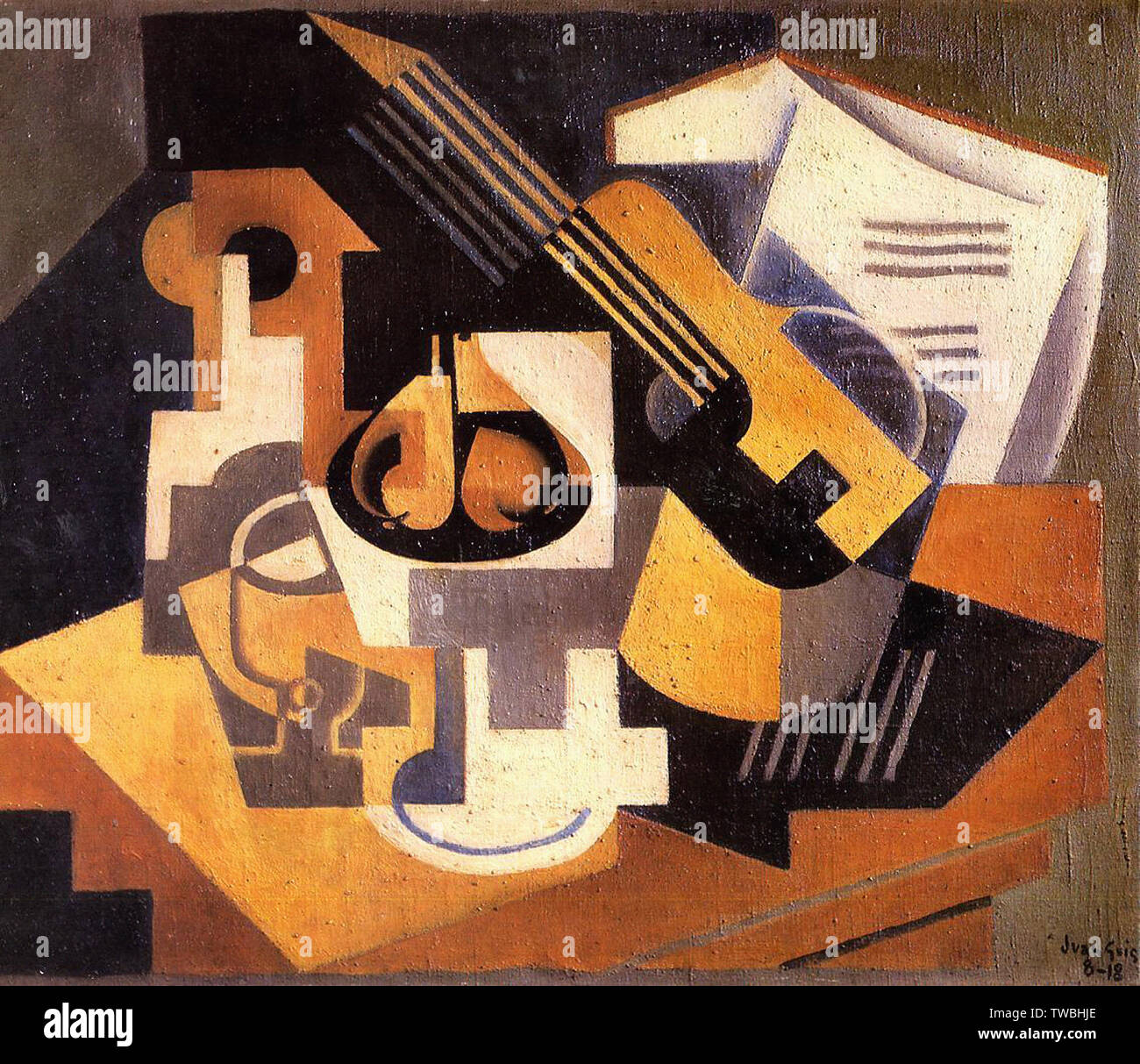 Juan Gris - Guitar Fruit Bowl Table 1918 Stock Photo - Alamy