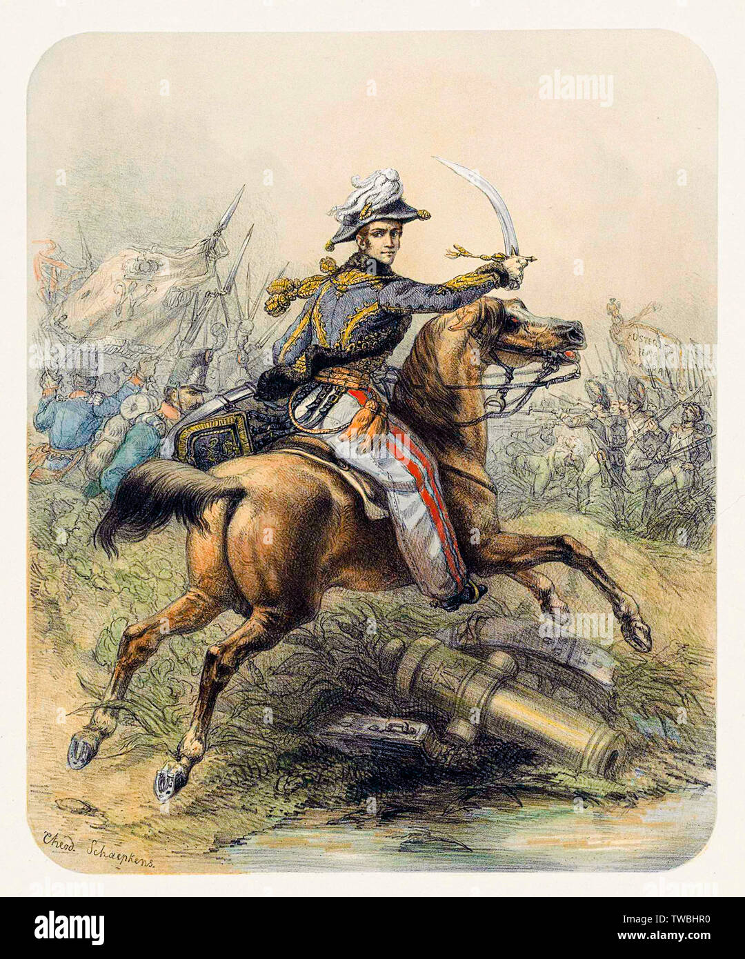 William II of the Netherlands (1792-1849) during the Battle of Waterloo ...