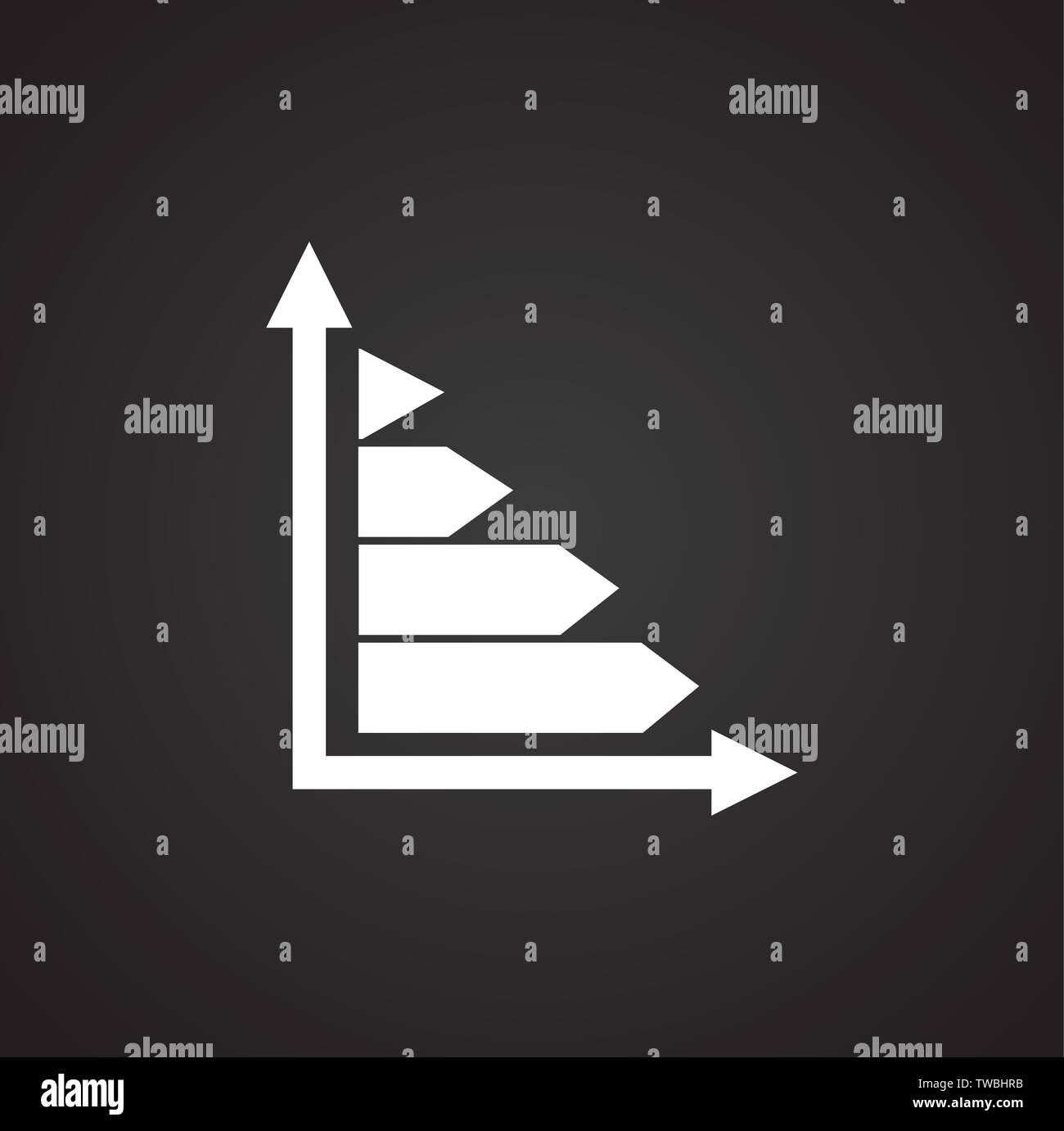 Down chart icon on background for graphic and web design. Simple ...