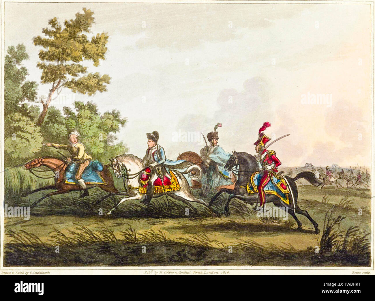 Flight of napoleon bonaparte from the field of waterloo hi-res stock ...