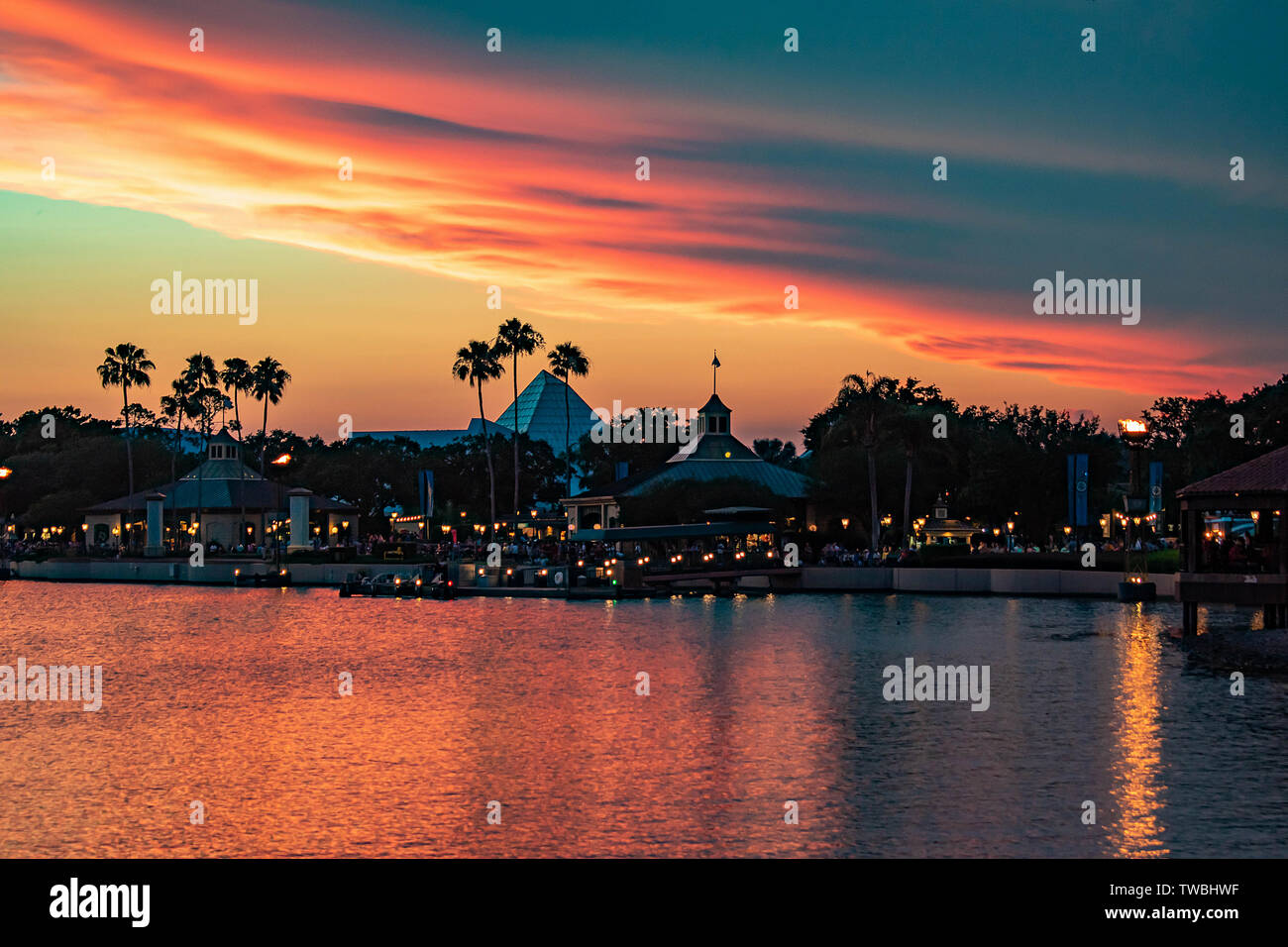 Orlando, Florida. May 29, 2019. Panoramic view ofof Pyramid, Journey ...