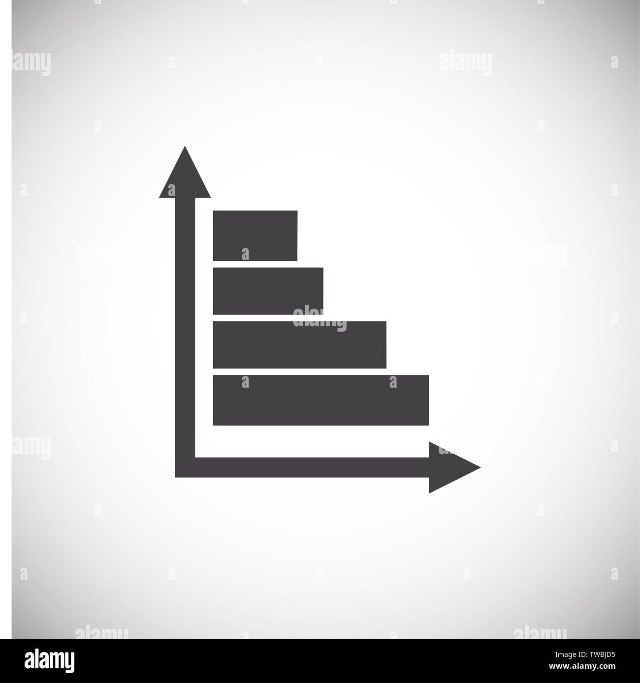 Down chart icon on background for graphic and web design. Simple ...