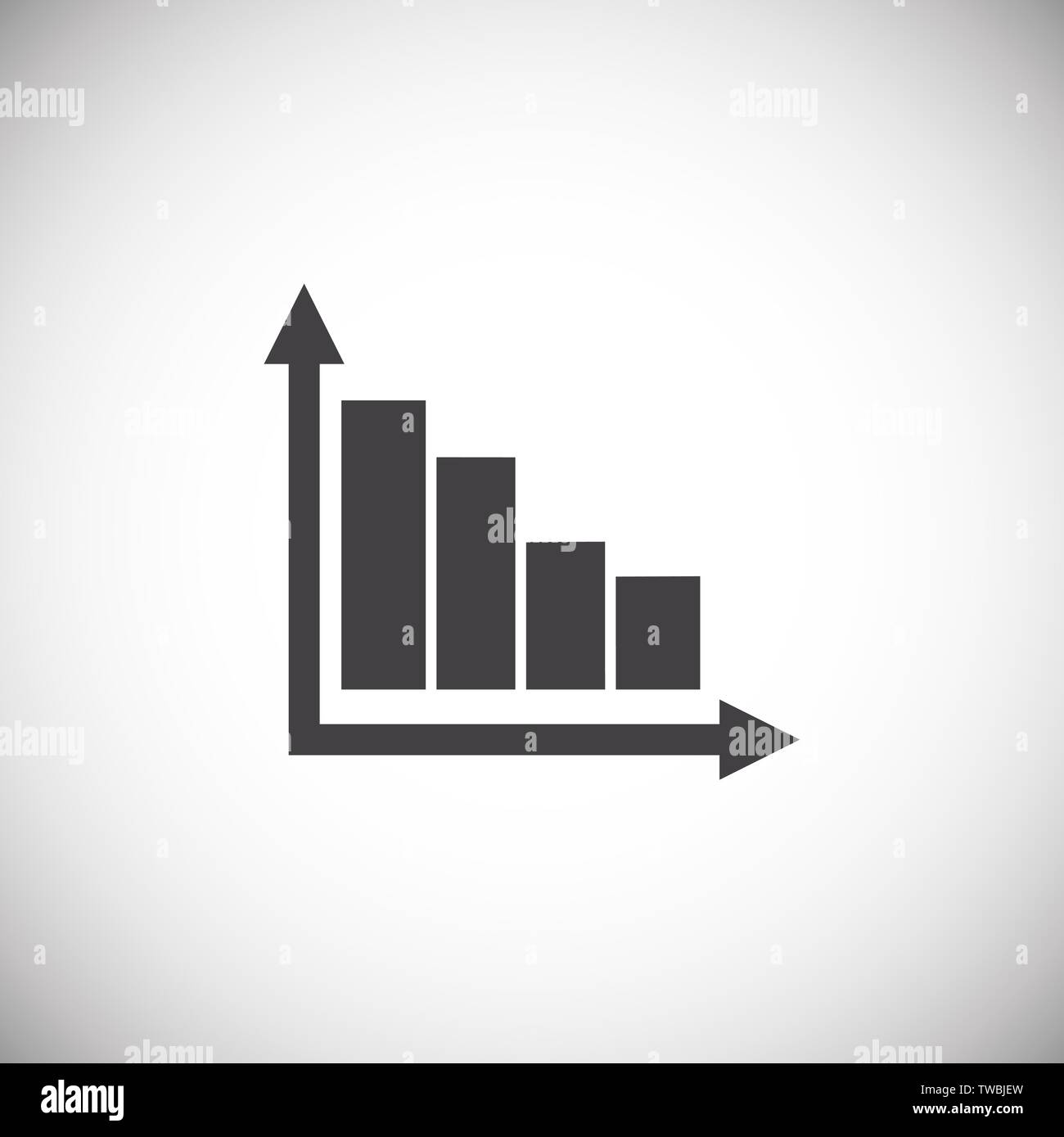 Down chart icon on background for graphic and web design. Simple ...