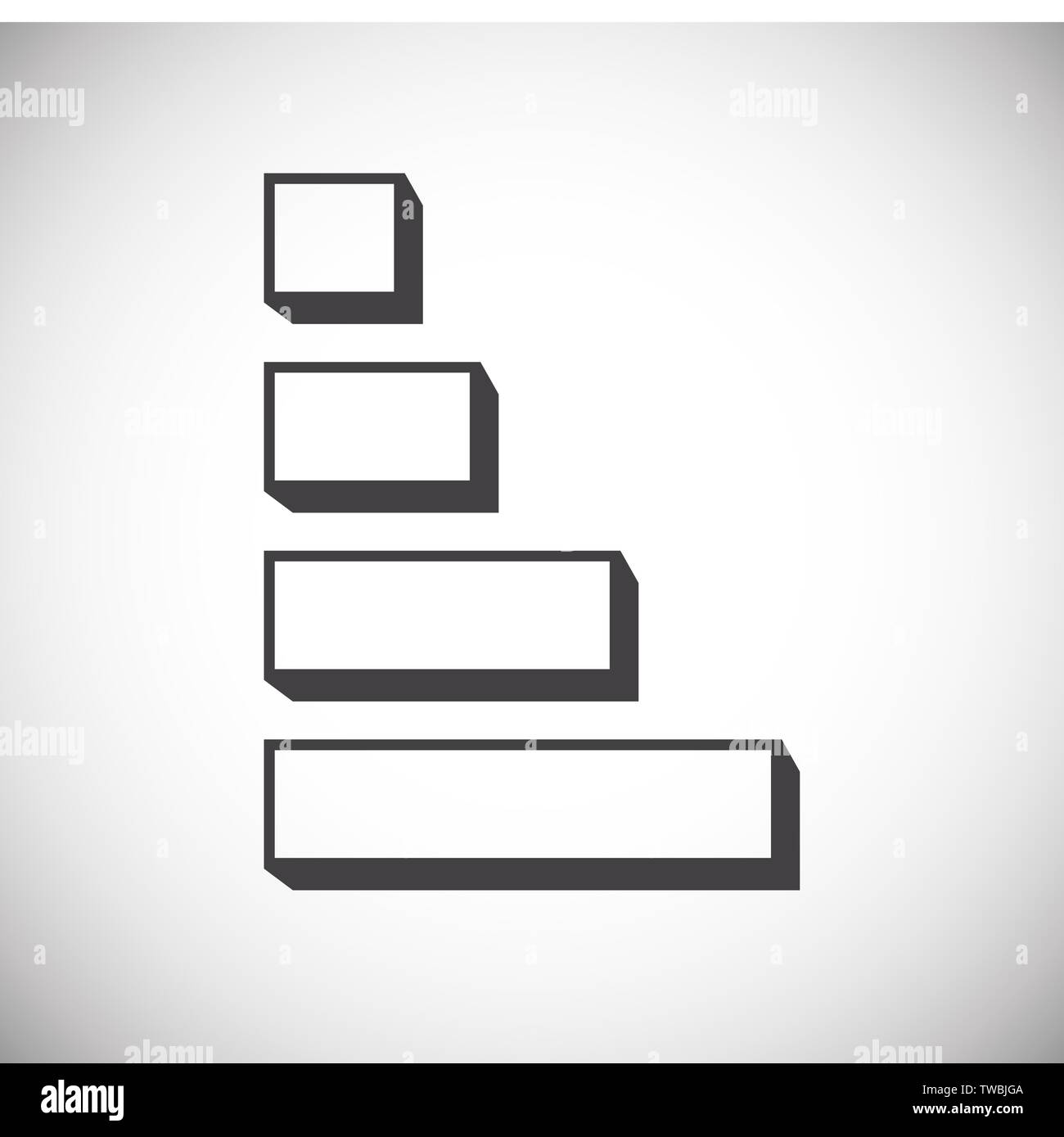 Down chart icon on background for graphic and web design. Simple ...