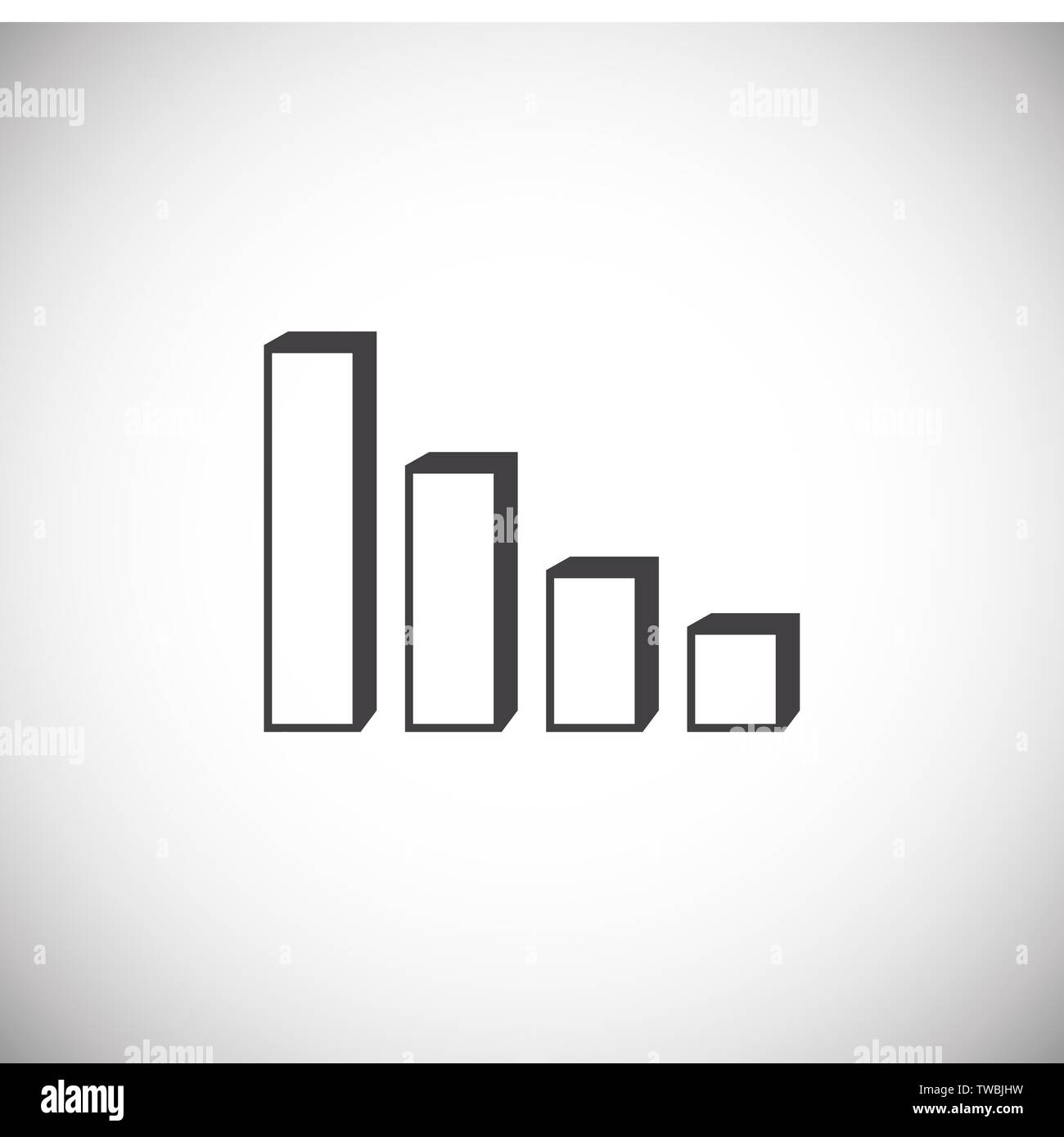 Down chart icon on background for graphic and web design. Simple ...