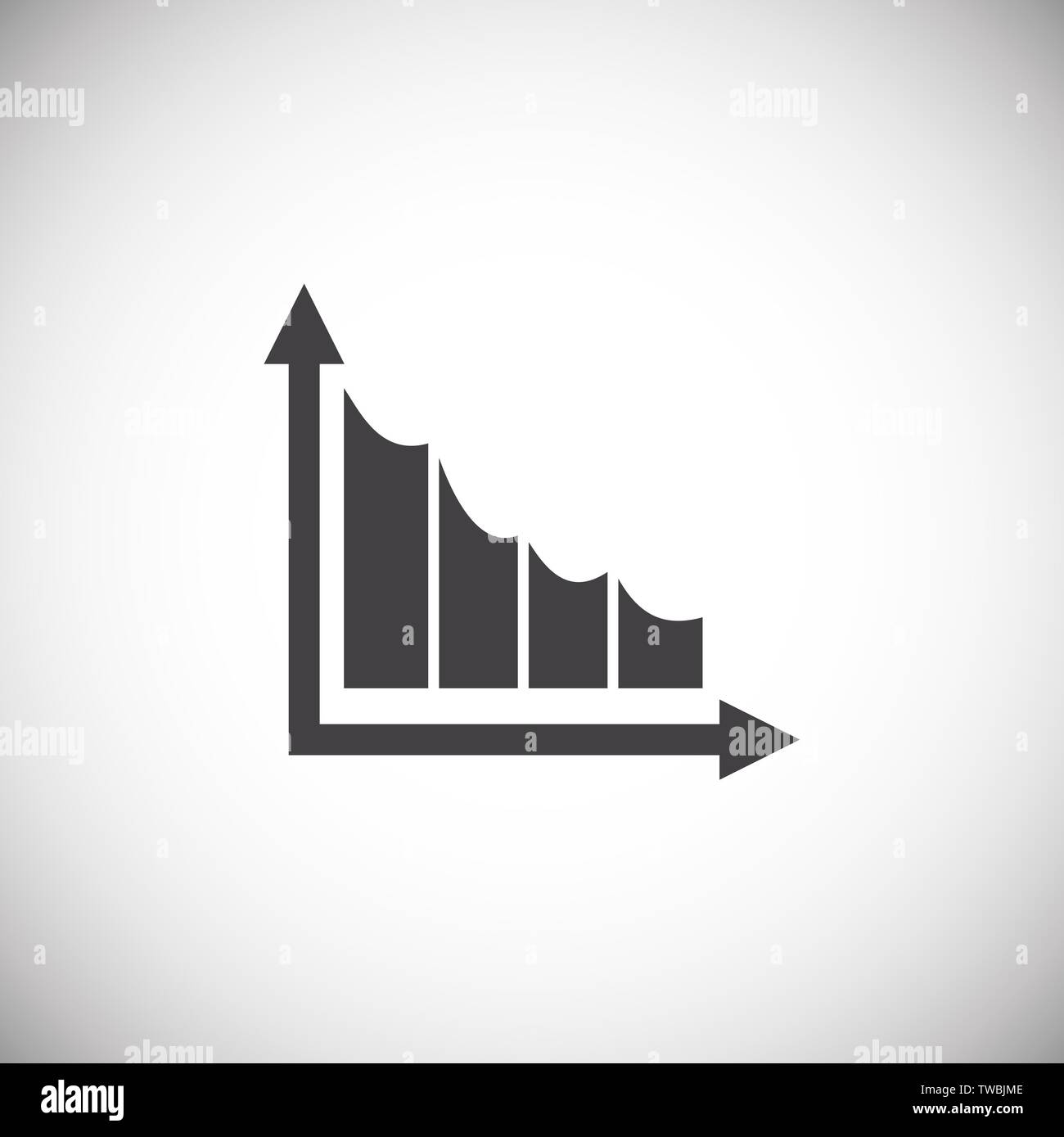 Down chart icon on background for graphic and web design. Simple ...