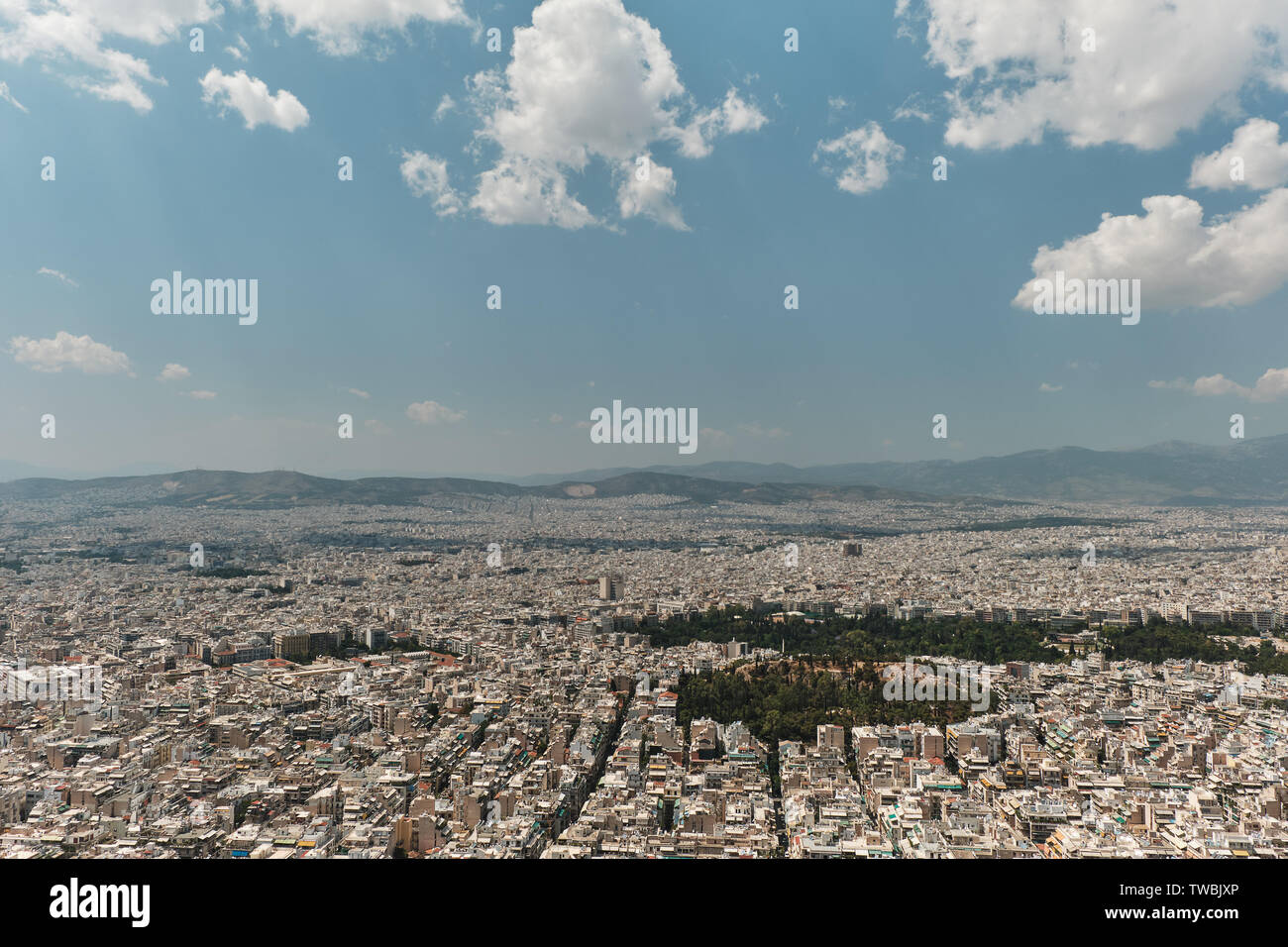 panorama of athens in a sunny day in the capital of Greece Stock Photo ...