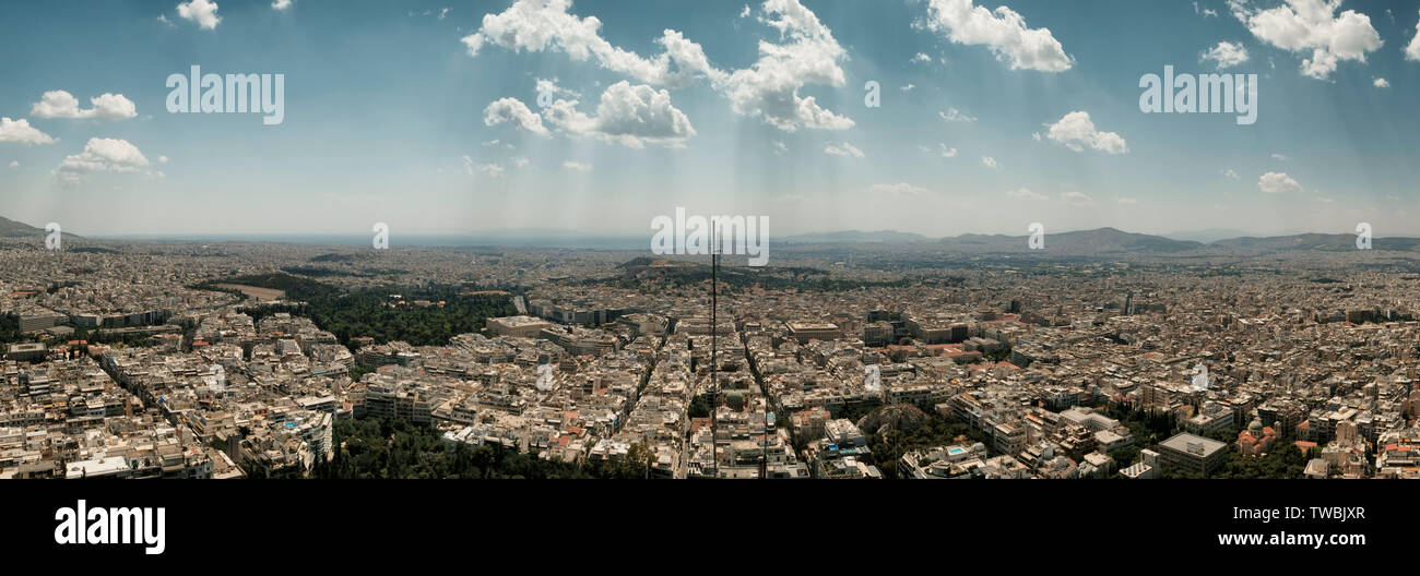 big panorama of athens in a sunny day in the capital of Greece Stock ...