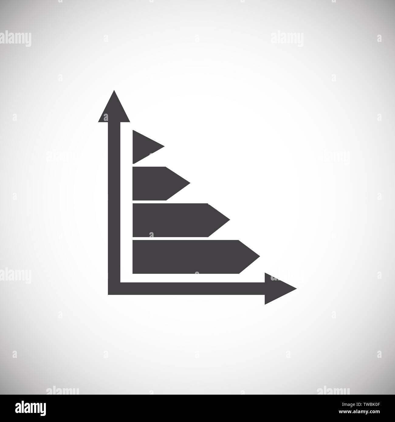 Down chart icon on background for graphic and web design. Simple ...