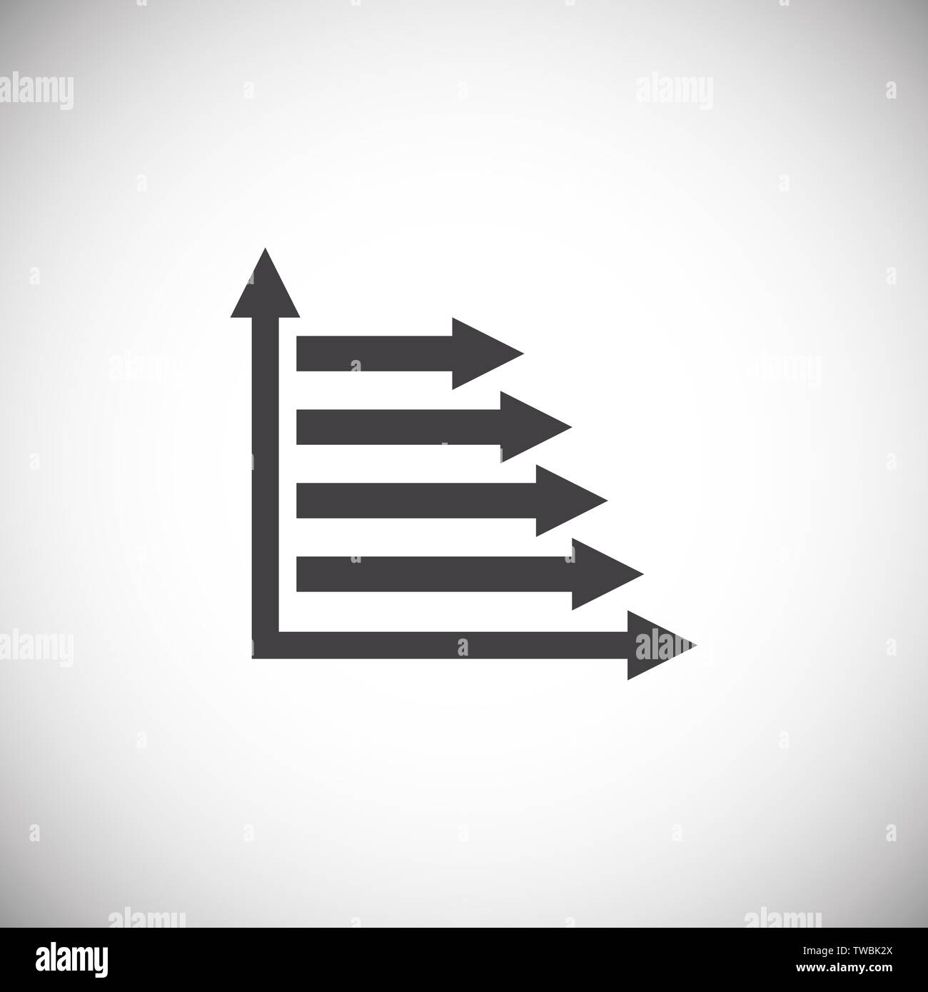 Down chart icon on background for graphic and web design. Simple ...