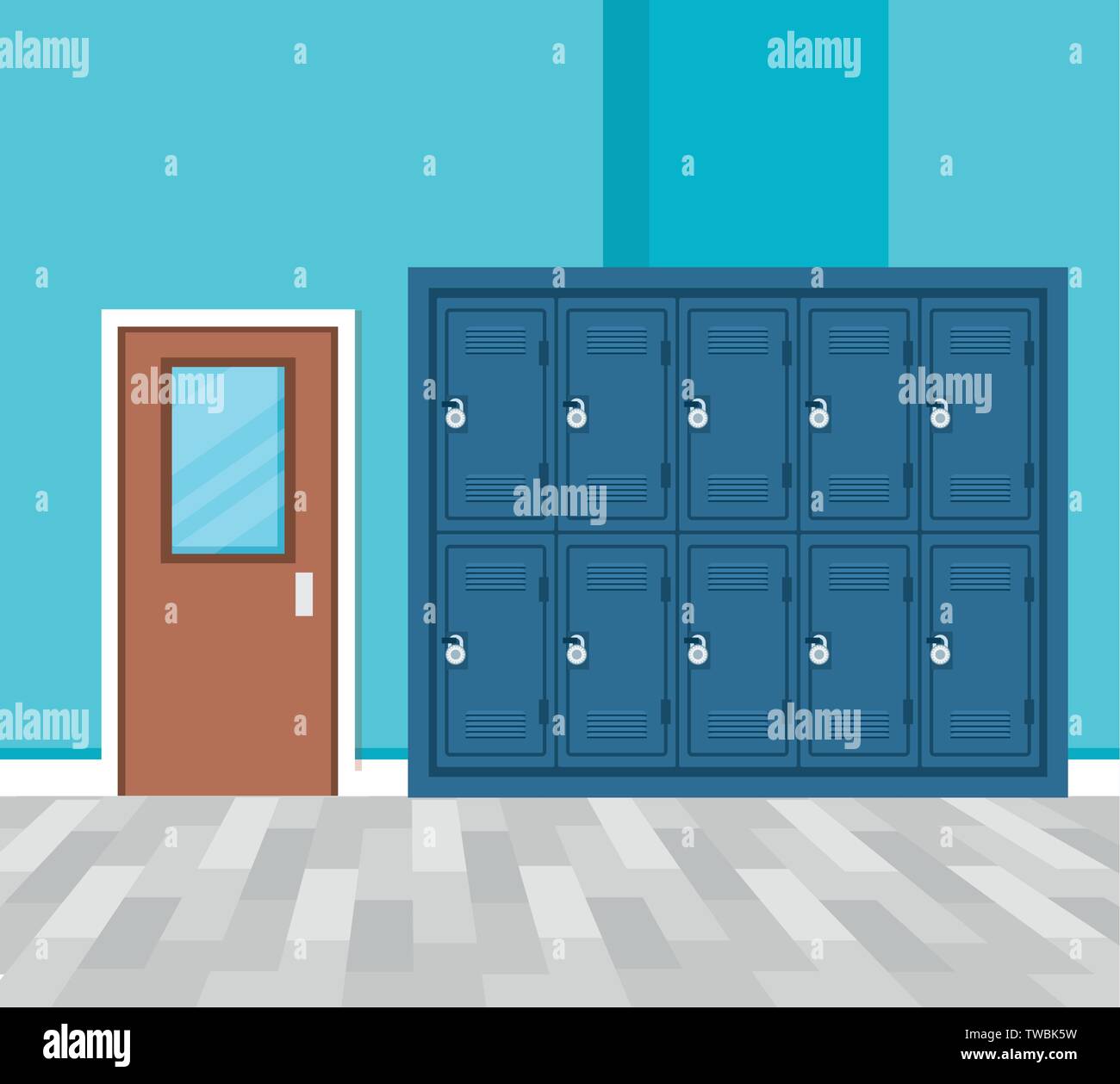 set of lockers in school corridor Stock Vector Image & Art - Alamy