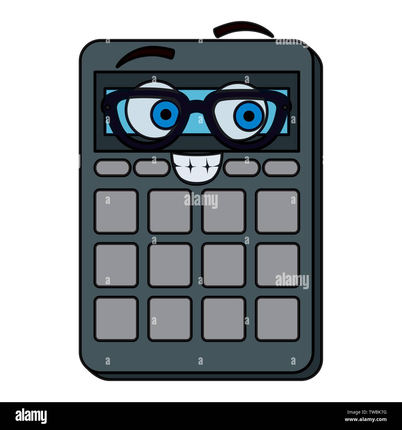 calculator math kawaii comic character Stock Vector Image & Art - Alamy