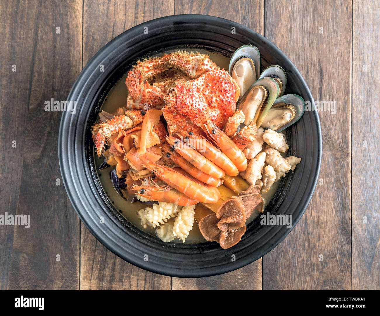 Seafood broth soup Stock Photo - Alamy