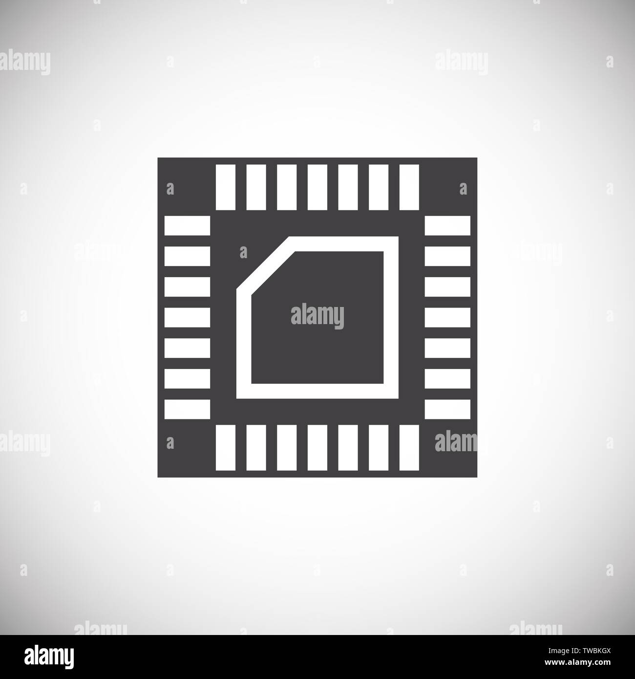 Computer chip related icon on background for graphic and web design ...