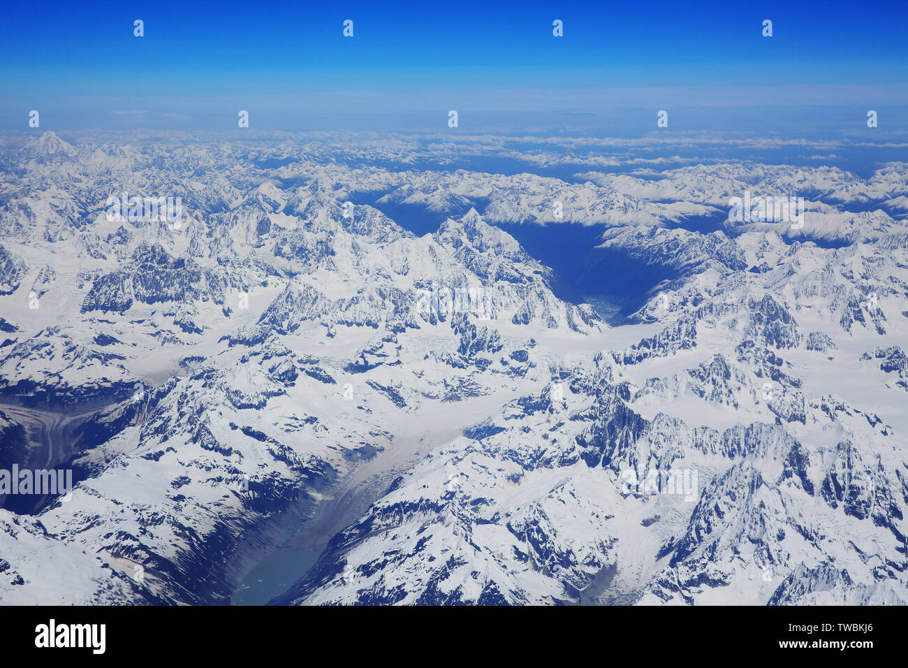 Aerial photography of the snowy plateau Stock Photo - Alamy