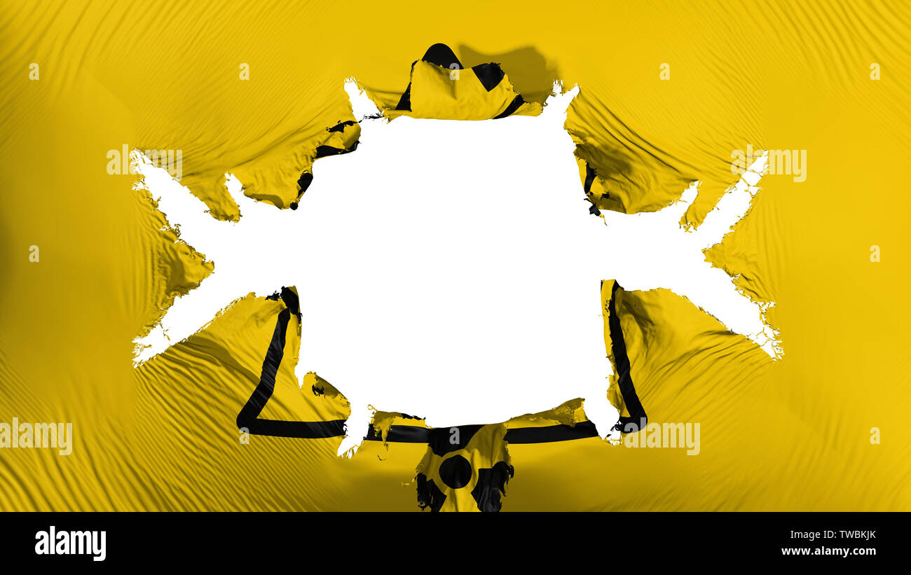 Radiation flag with a big hole Stock Photo - Alamy