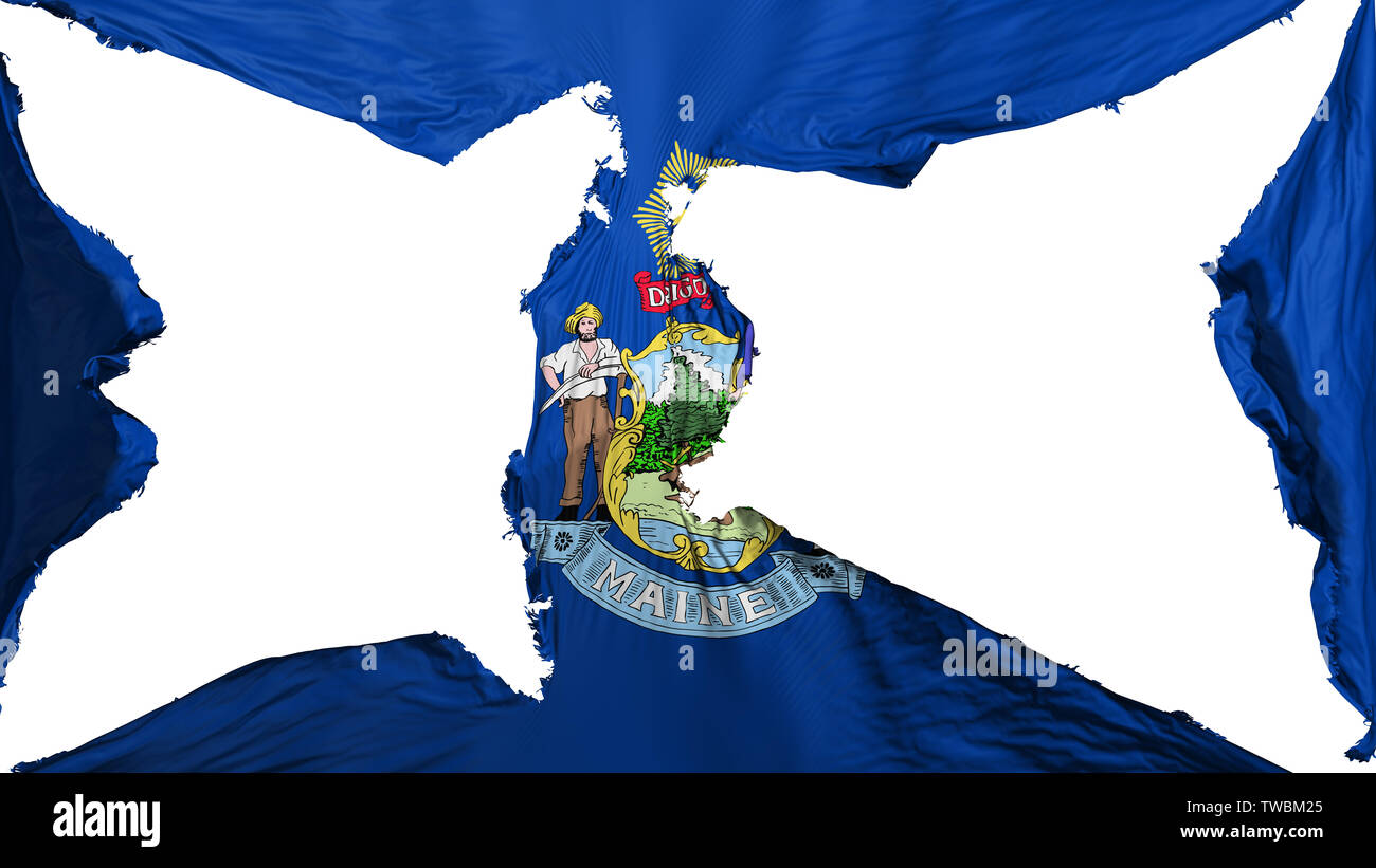 Destroyed Maine state flag Stock Photo - Alamy