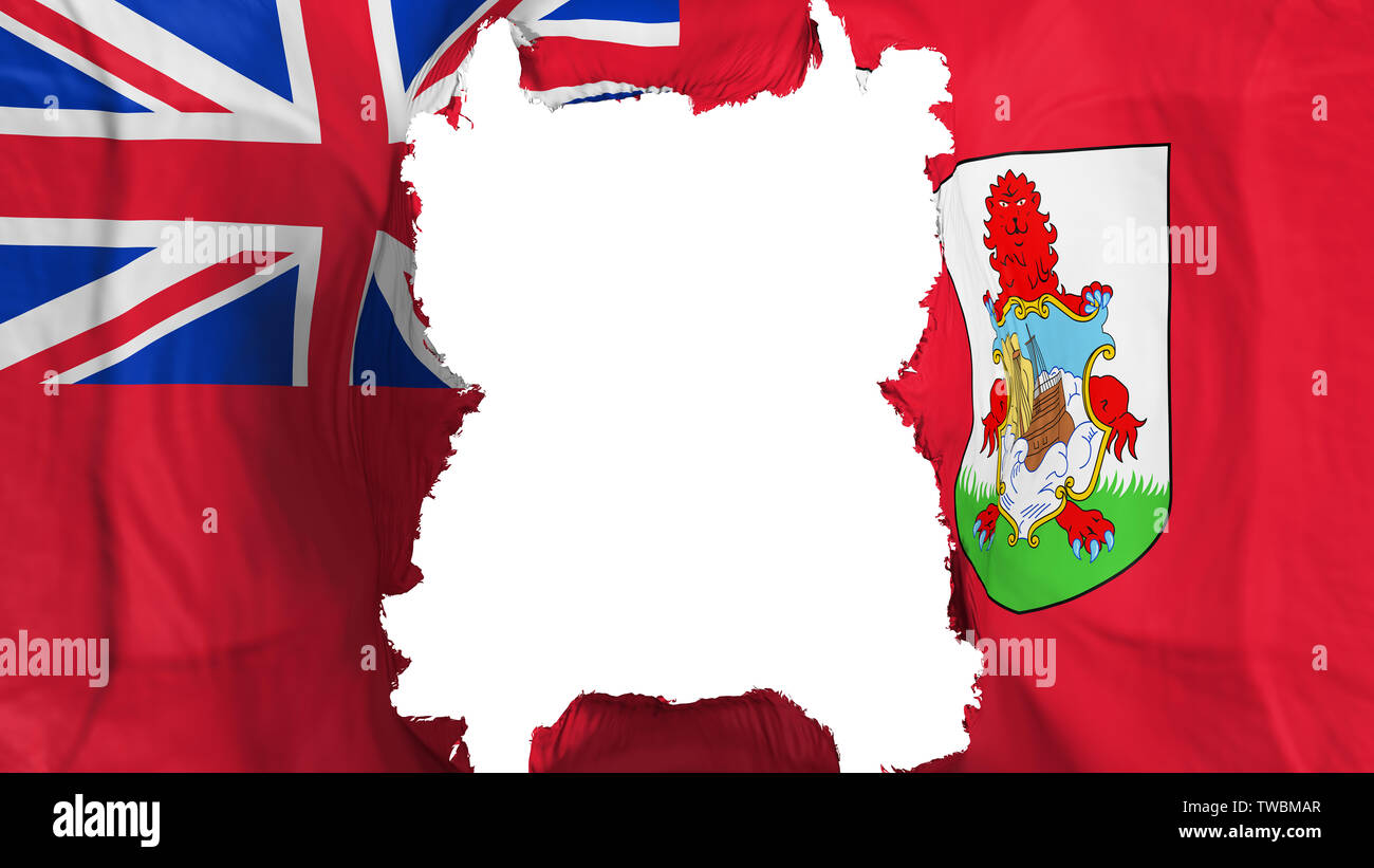 Ripped Bermuda flying flag Stock Photo - Alamy
