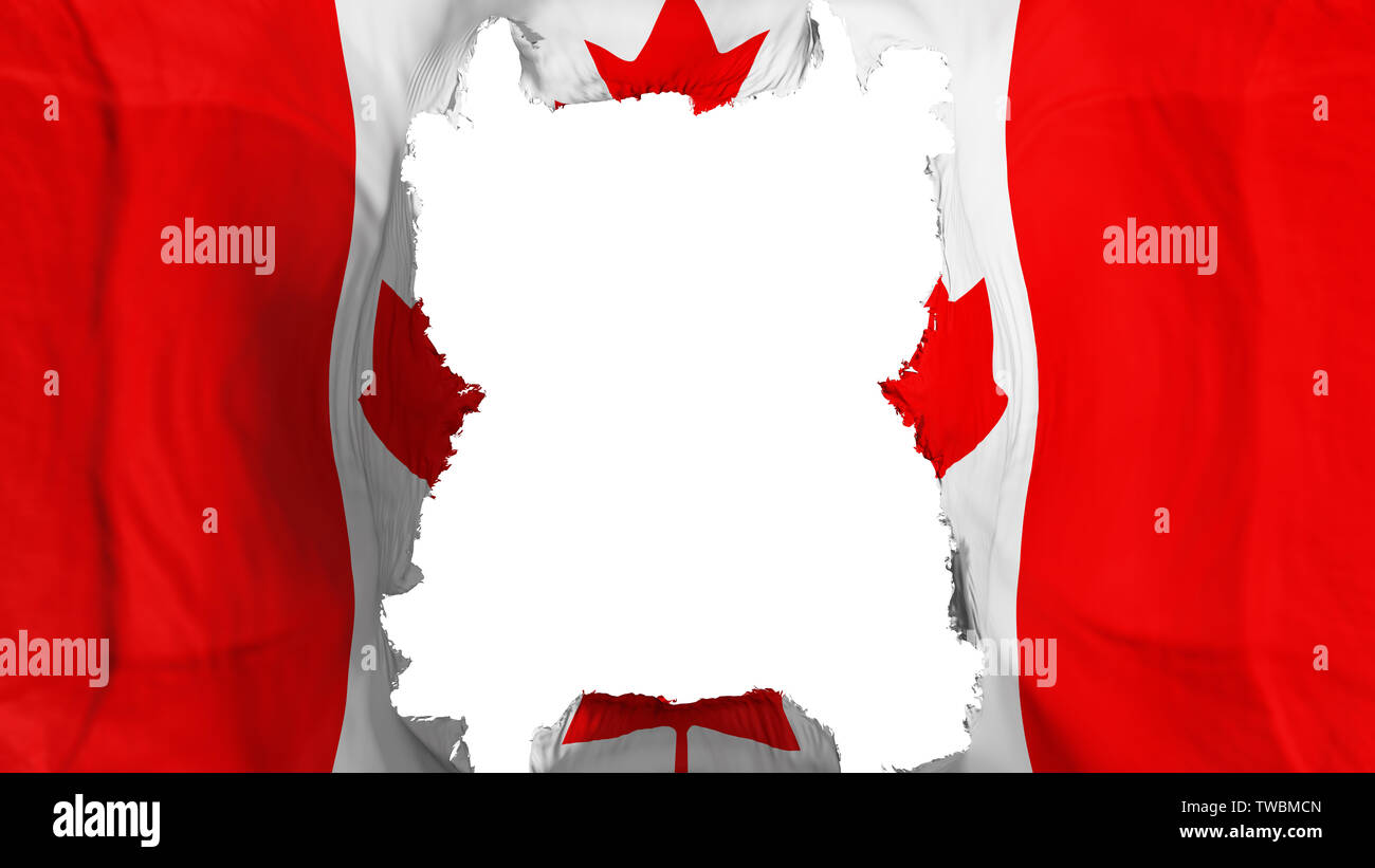 Ripped Canada flying flag Stock Photo - Alamy