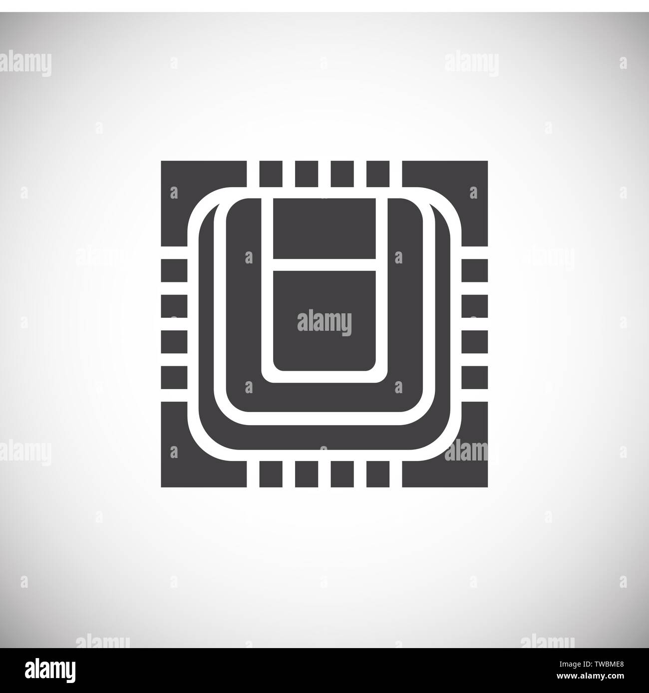 Computer chip related icon on background for graphic and web design ...