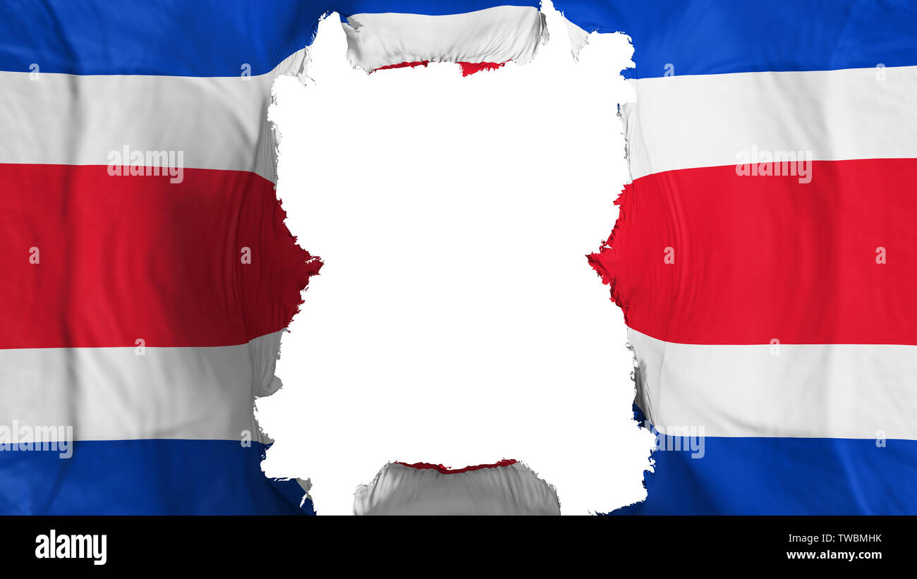 Ripped Costa Rica flying flag Stock Photo - Alamy