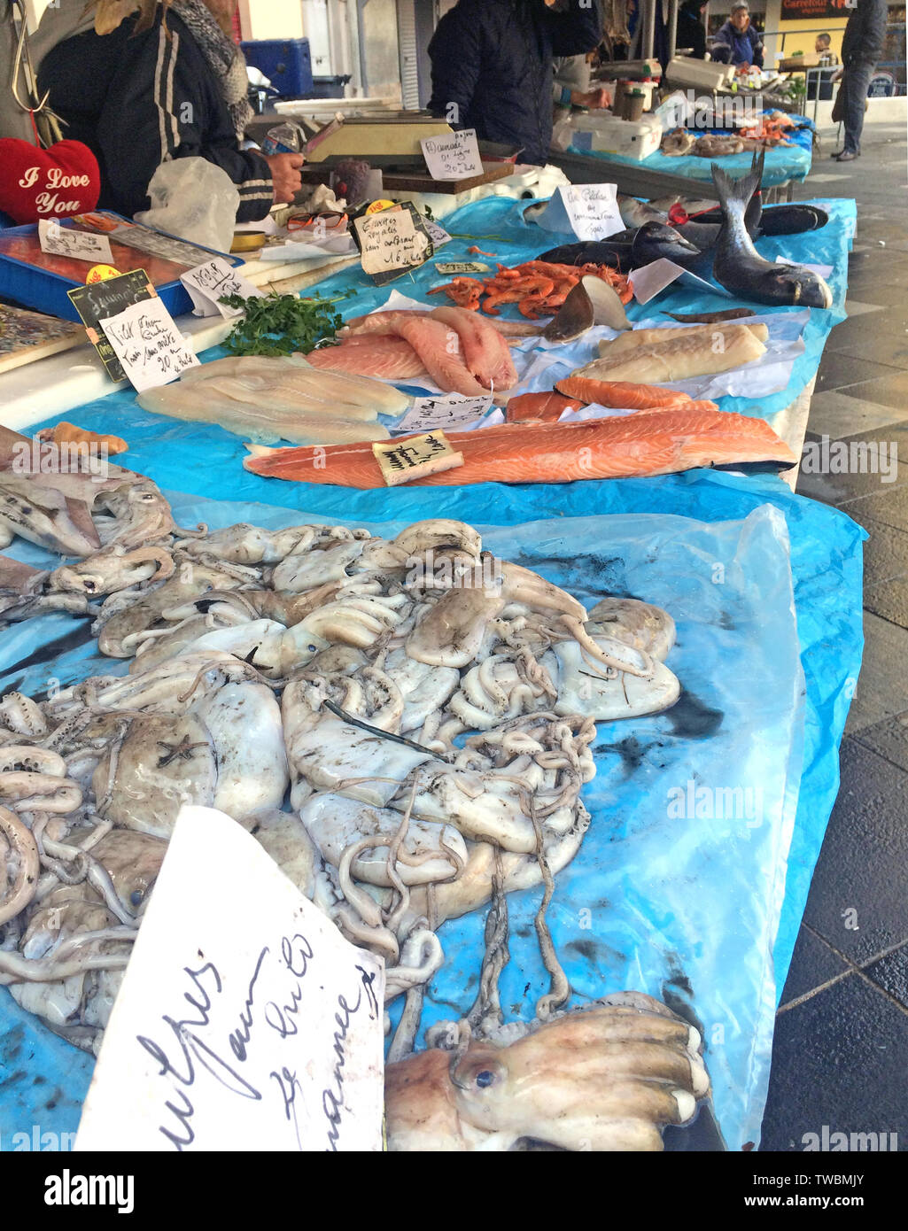 Fresh fish at a fish market in Nice, France Stock Photo - Alamy