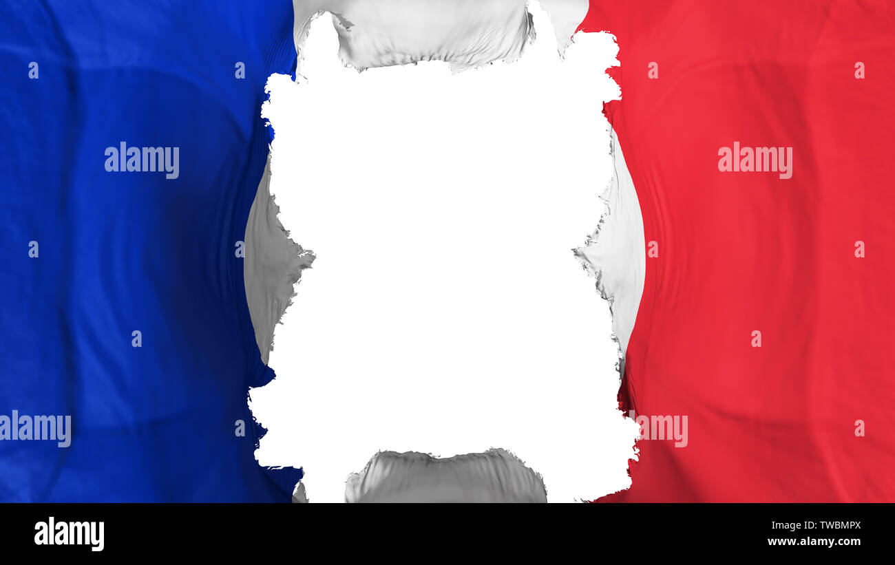 Ripped France flying flag Stock Photo - Alamy