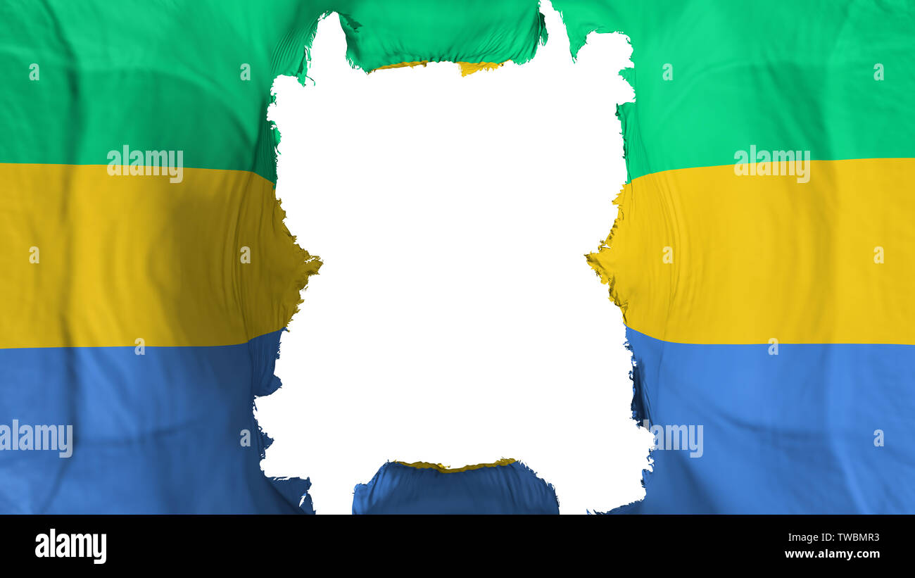 Ripped Gabon flying flag Stock Photo - Alamy