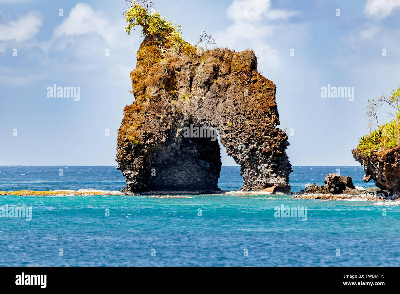 Saint Vincent and the Grenadines, Wallilabou Bay, pirate's arch Stock ...