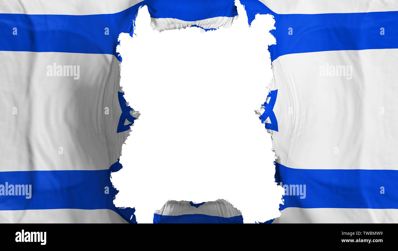 Ripped Israel flying flag Stock Photo - Alamy