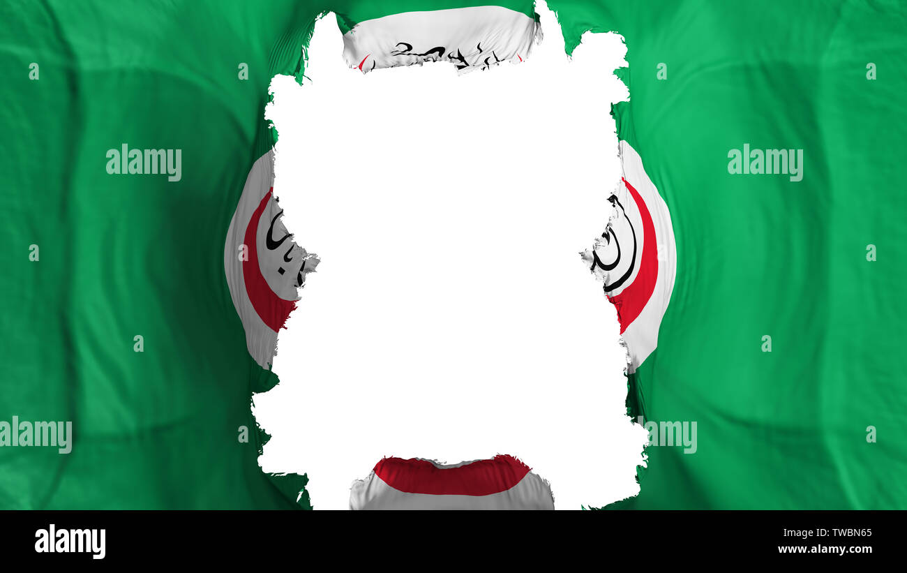 Ripped OIC flying flag Stock Photo - Alamy