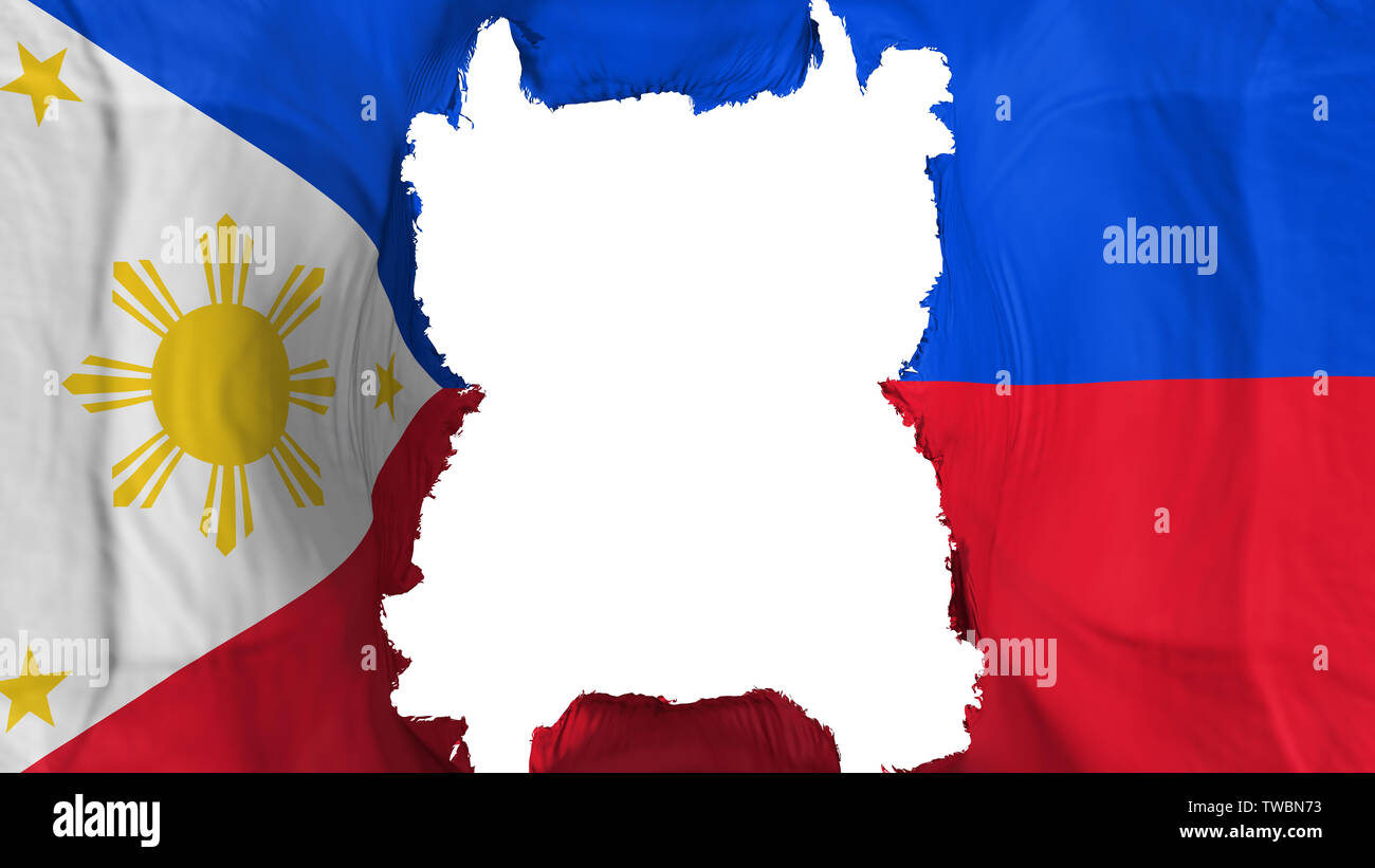 Ripped Philippines flying flag Stock Photo - Alamy
