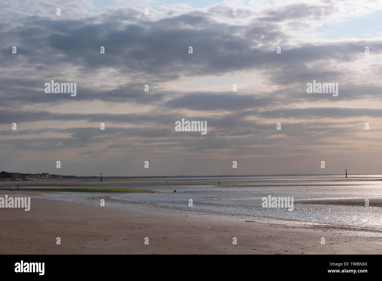 The beach of Houlgate, Normandy, at sunset Stock Photo - Alamy