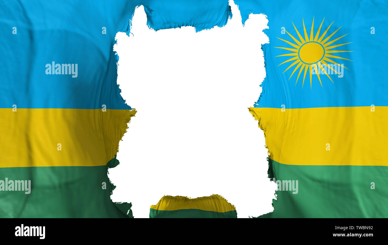 Ripped Rwanda flying flag Stock Photo - Alamy