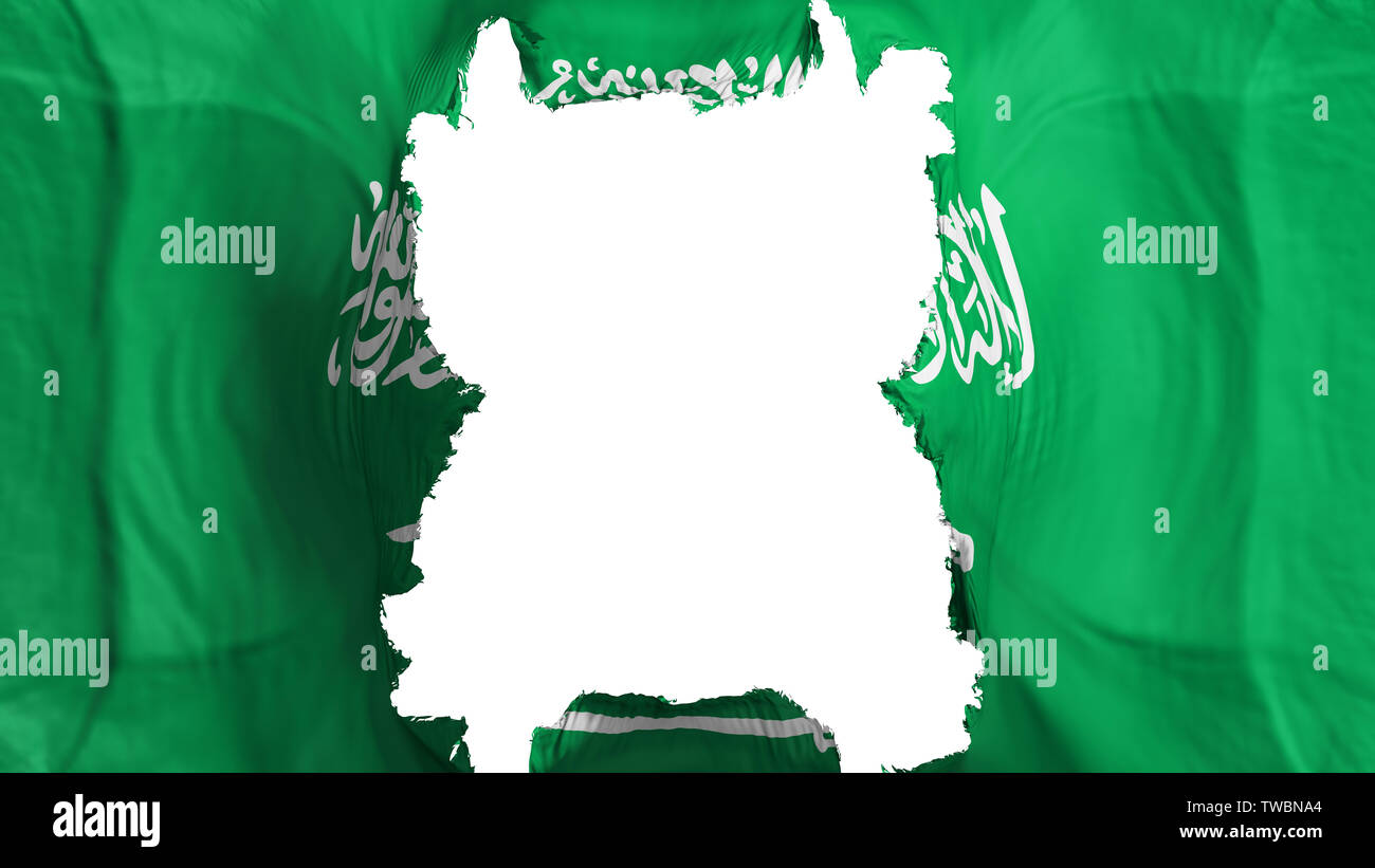 Ripped Saudi Arabia flying flag Stock Photo - Alamy