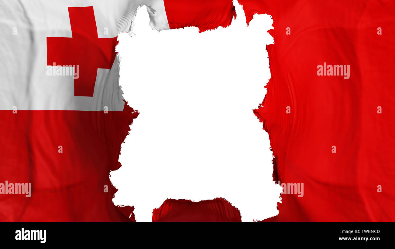 Ripped Tonga flying flag Stock Photo - Alamy